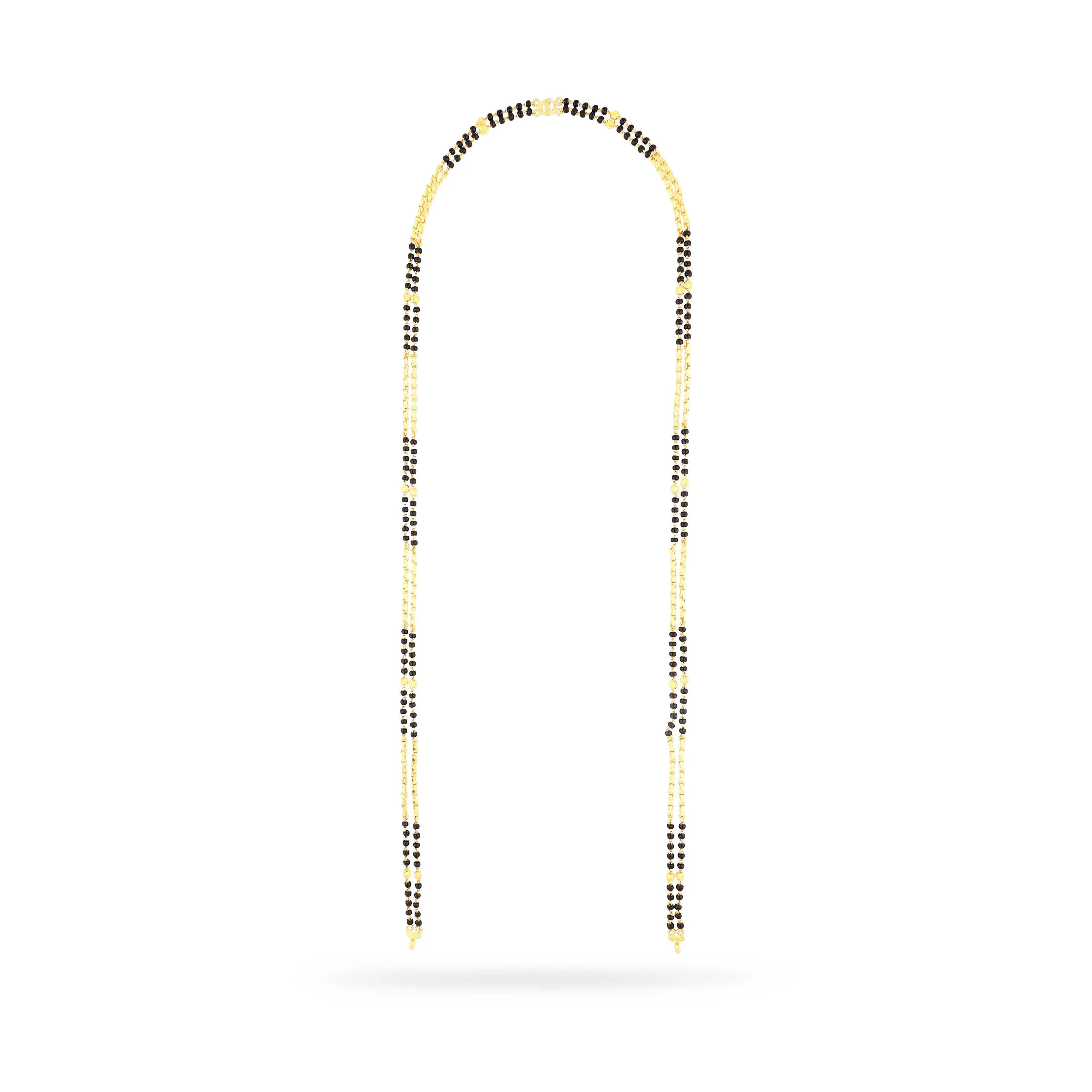 Classic Black Beaded And Detailed 22KT Gold Mangalsutra