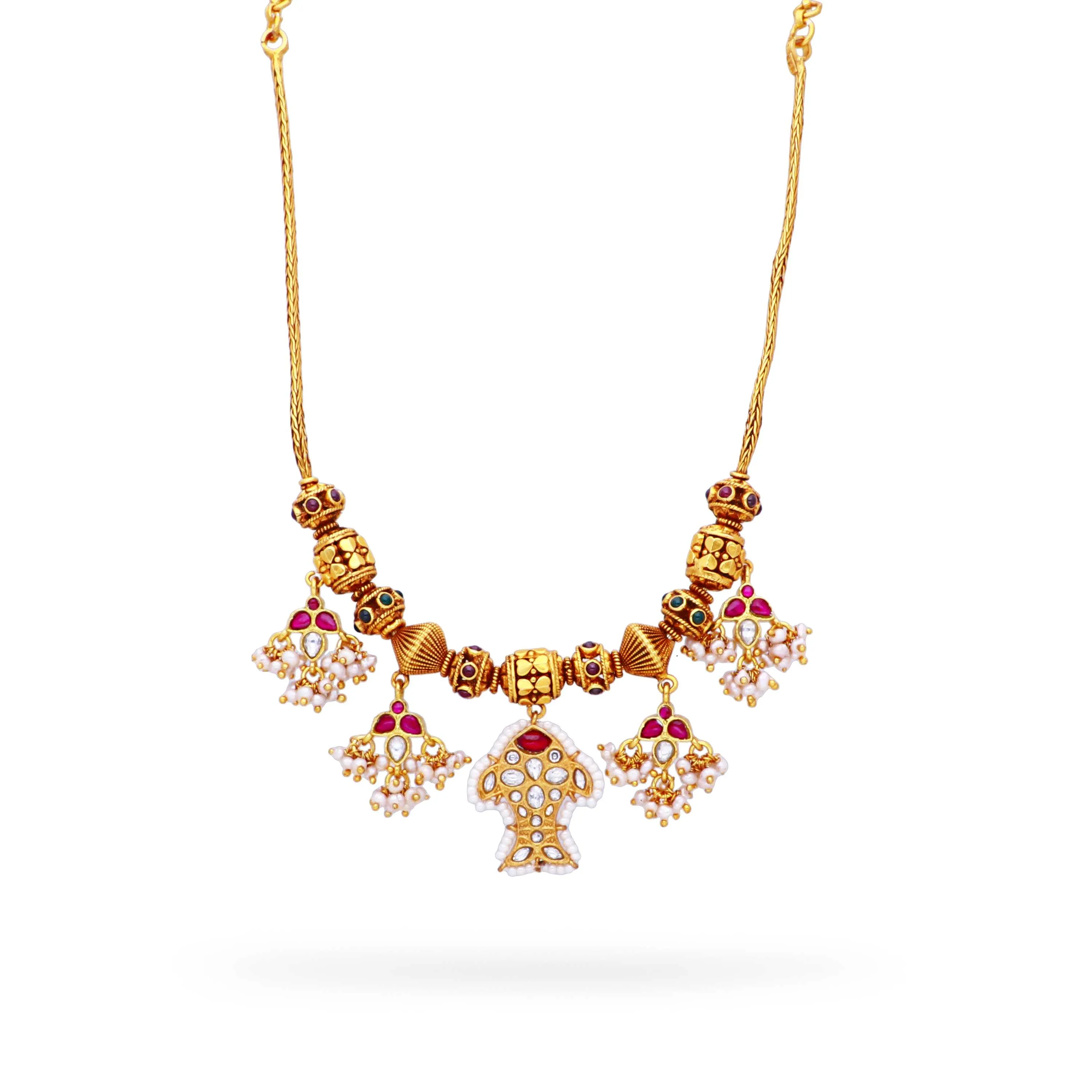 Gorgeously Detailed And Crafted Silver Necklace Set