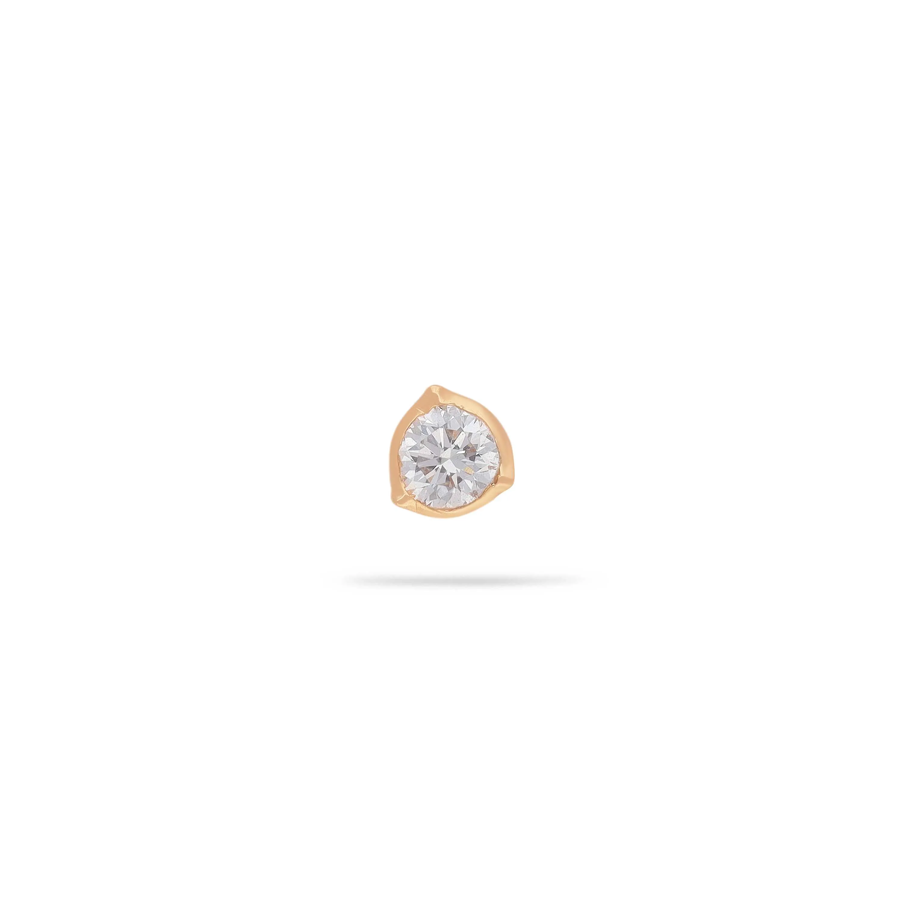Traditionally Crafted And Diamond Studded 22KT Gold Nose Stud