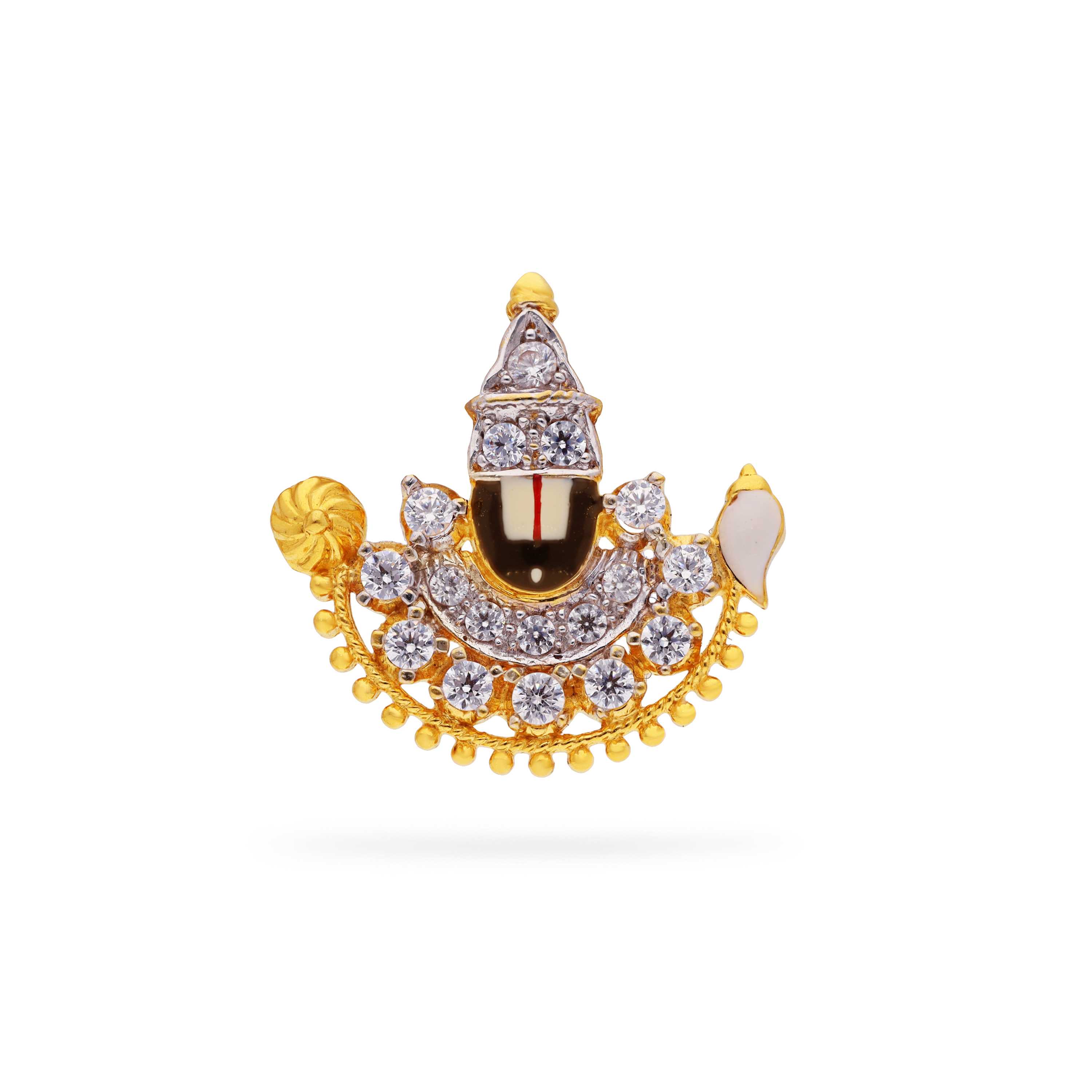 Divinely Crafted And Studded Lord Balaji 22KT Gold Locket For Men