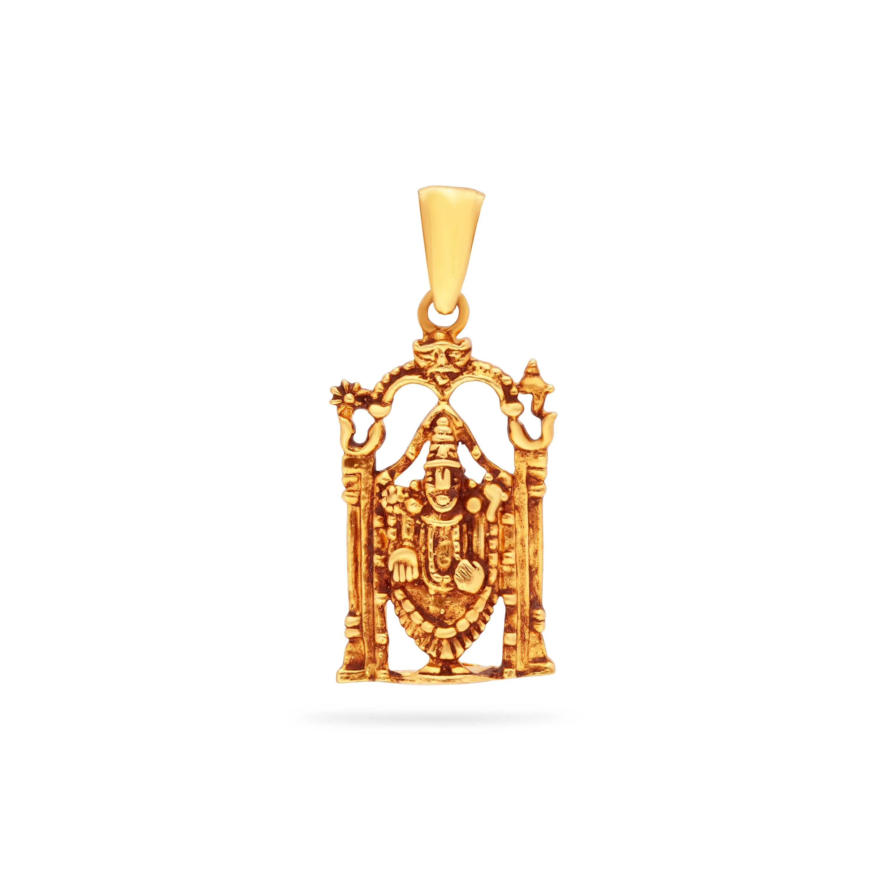 Traditionally Crafted And Antique Finished Lord Balaji 22KT Gold Locket