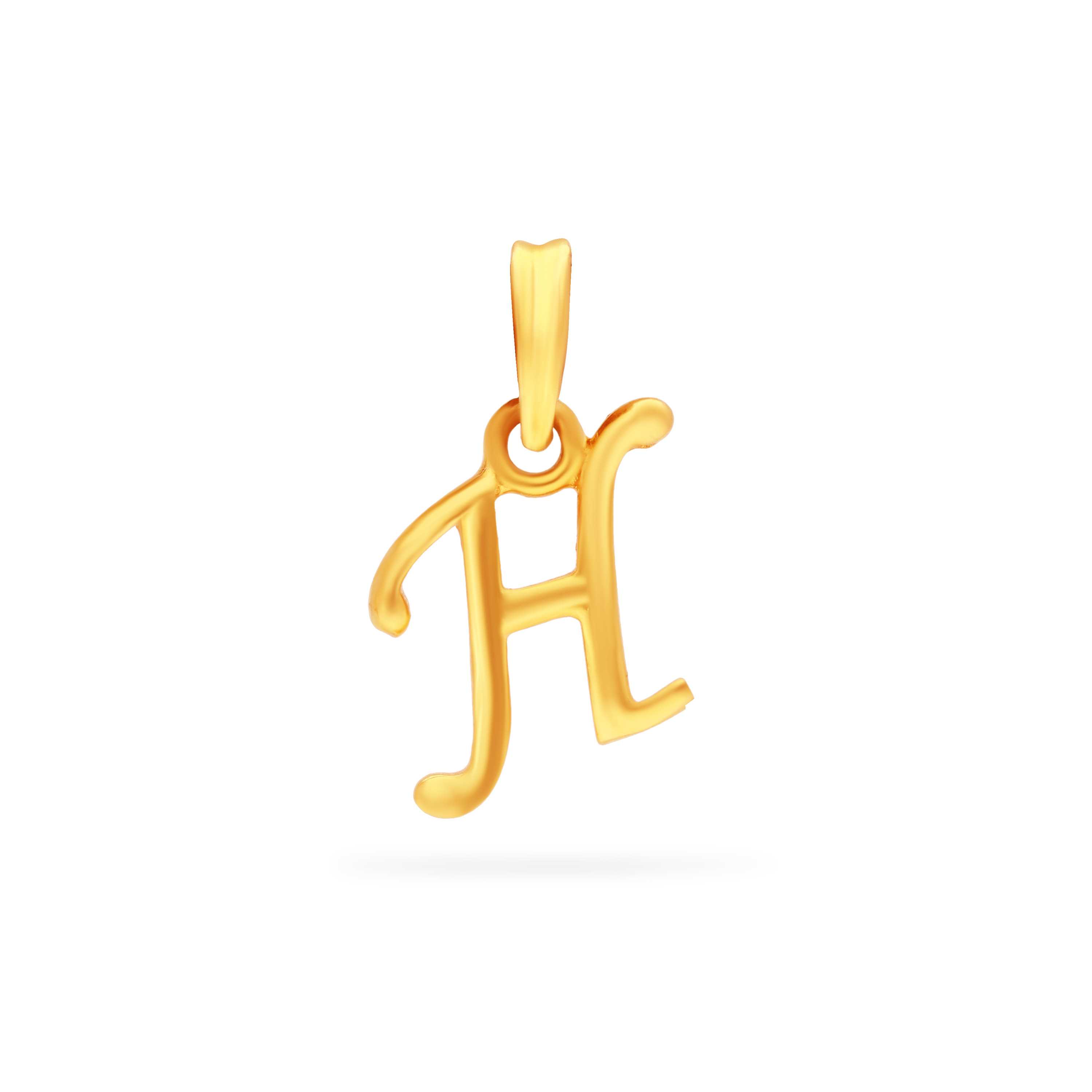 Classic Matte Finished Alphabet H 22KT Gold Locket