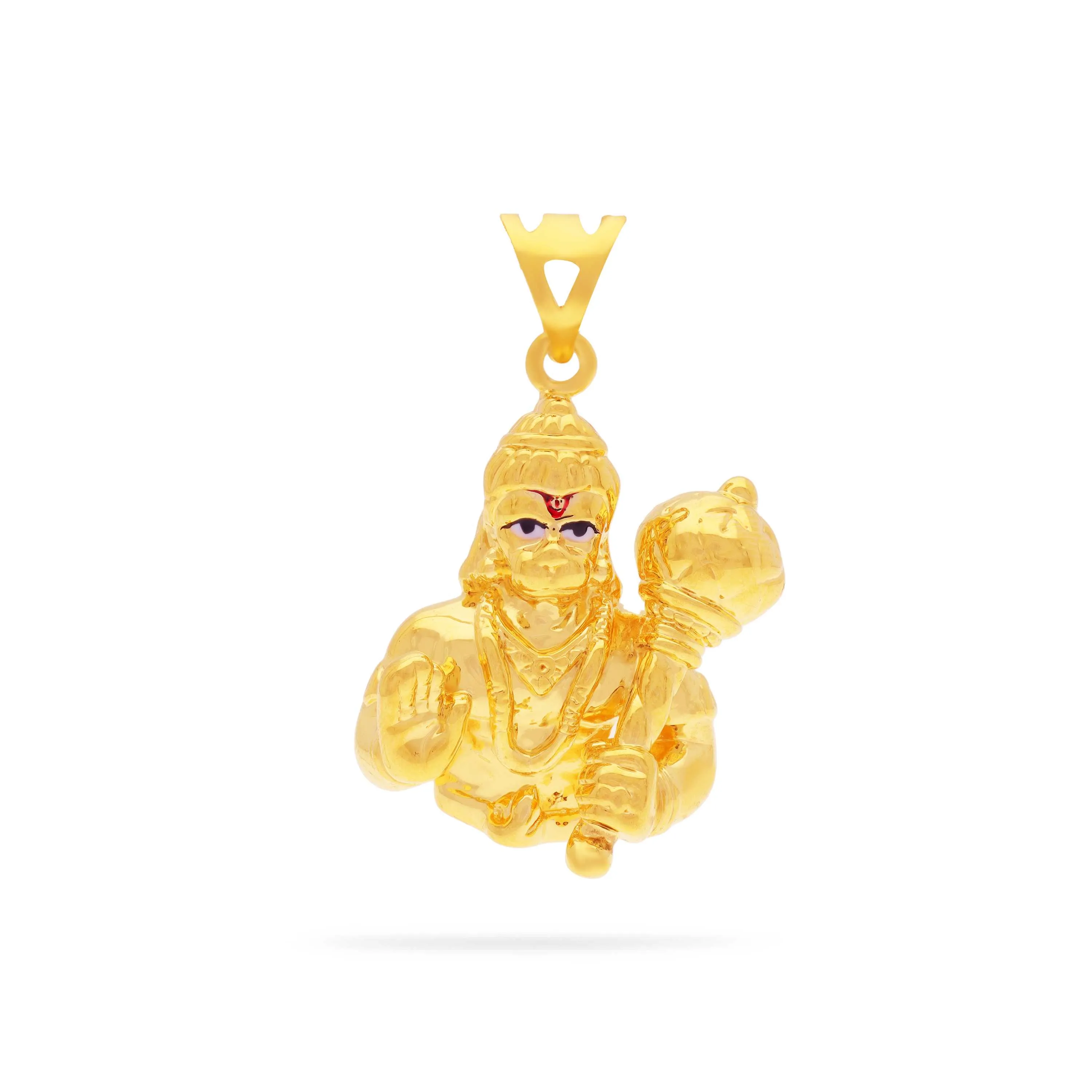 Divinely Detailed And Enamel Worked Lord Hanuman 22KT Gold Locket