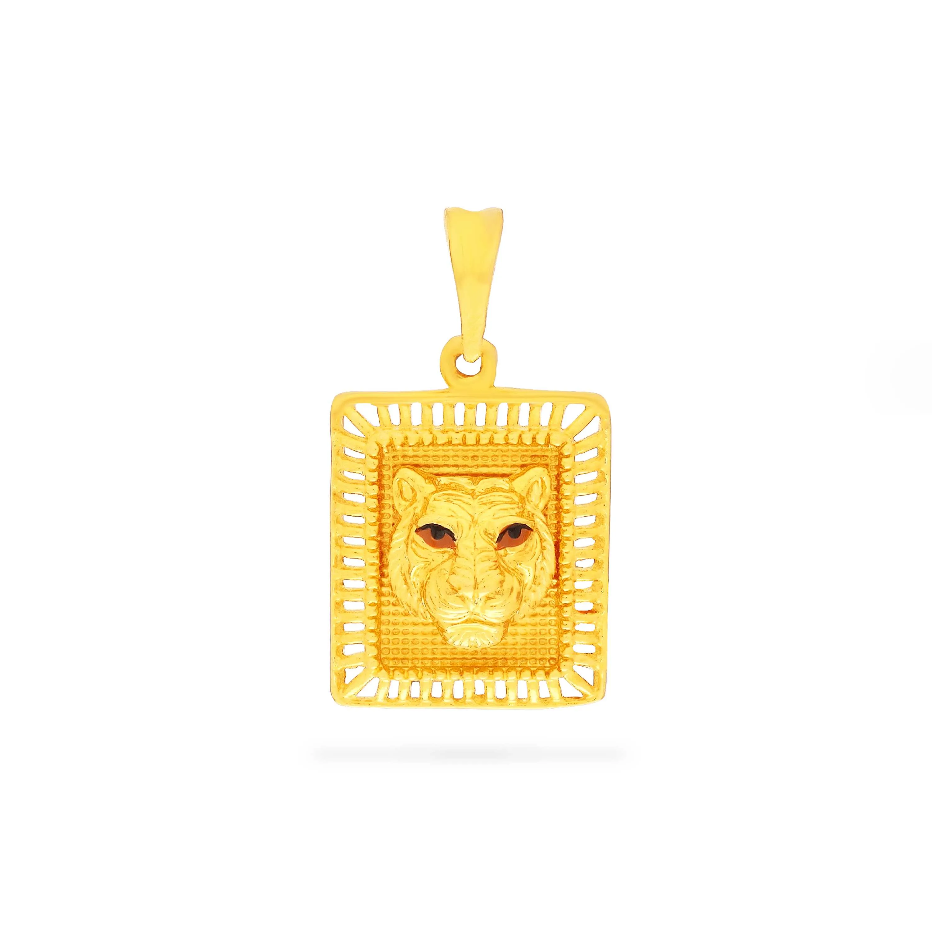 Matte Finished And Detailed 22KT Gold Lion Locket