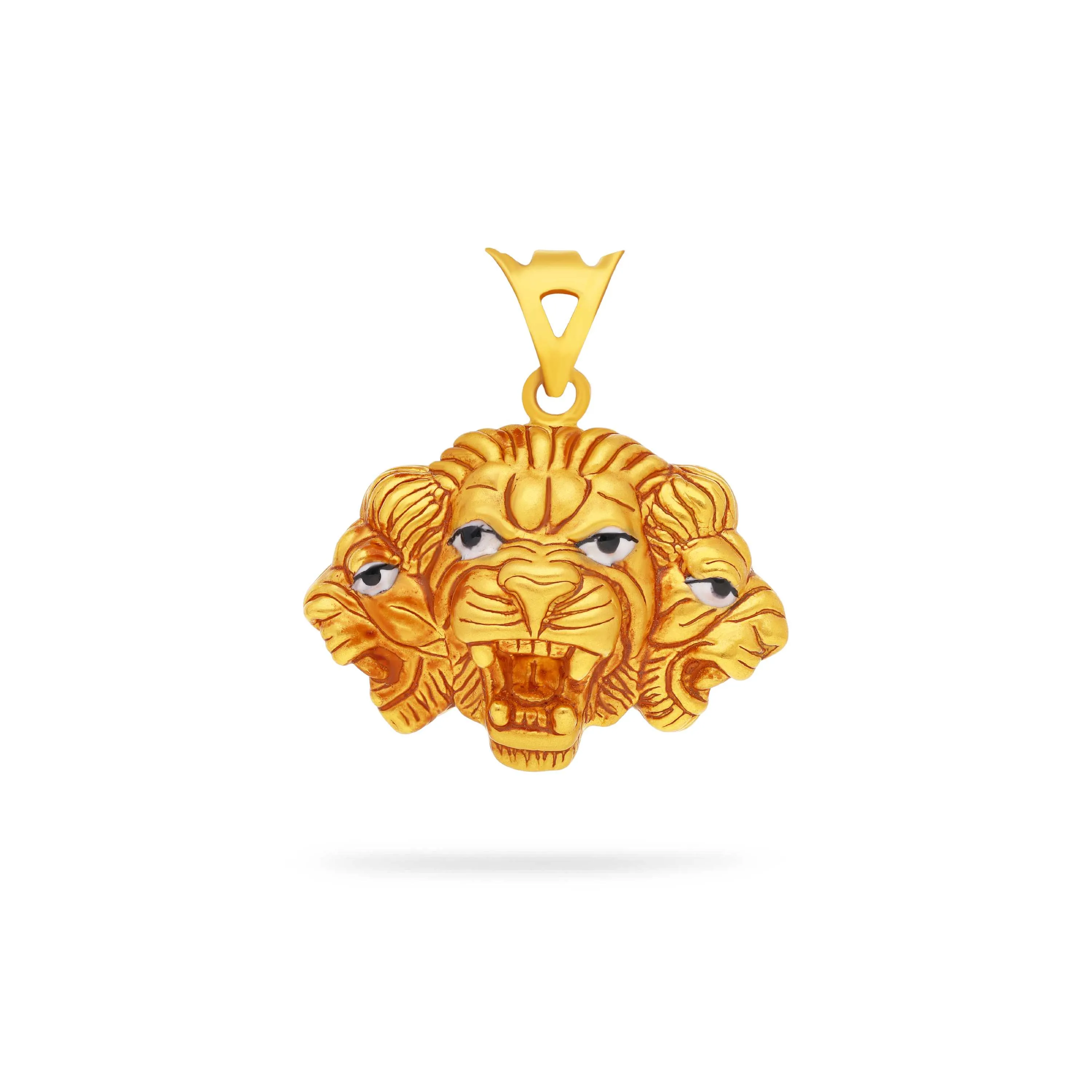 One Of Its Kind Enamel Worked And Detailed 22KT Gold Lion Locket
