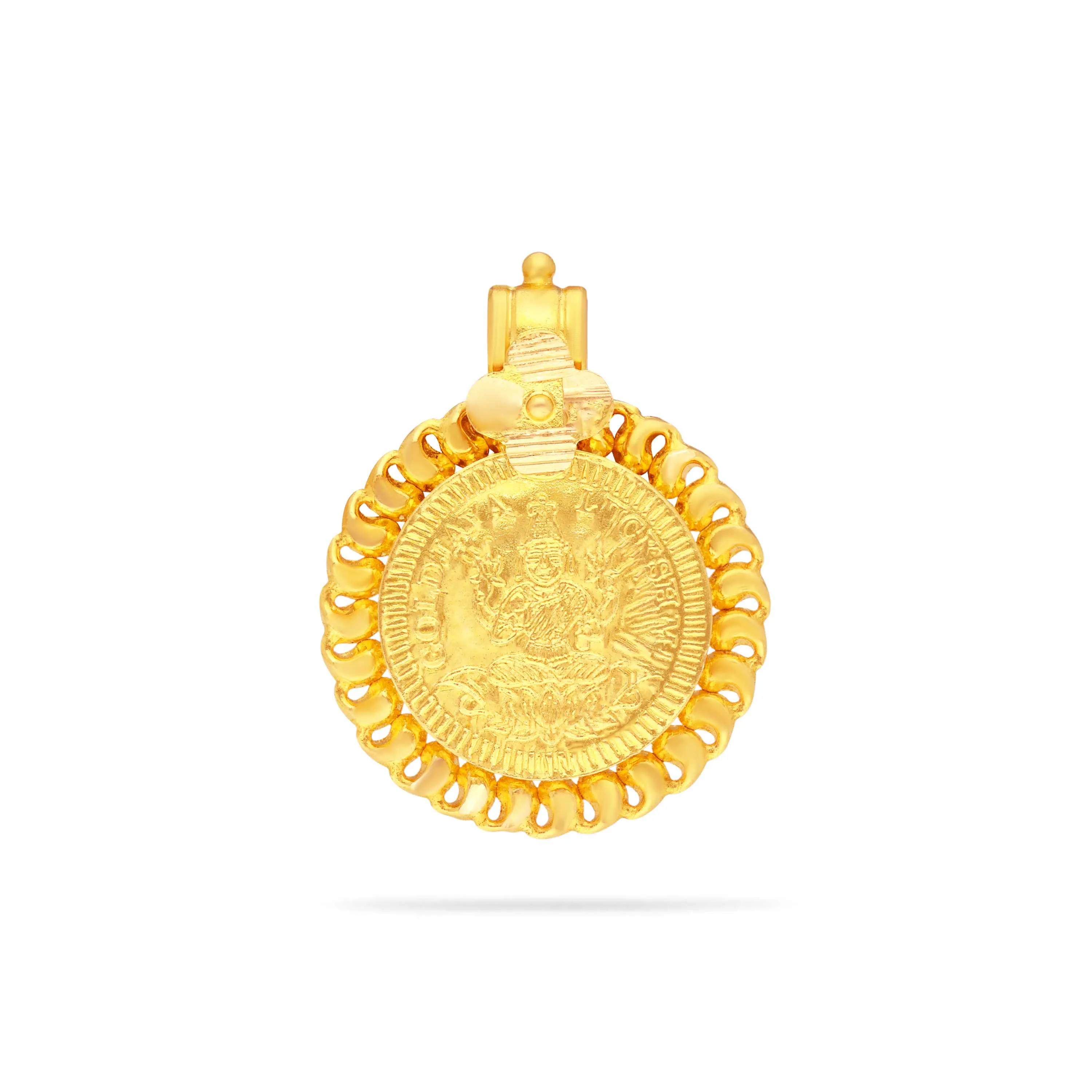 Divinely Detailed And Crafted 22KT Gold Lakshmi Devi Locket