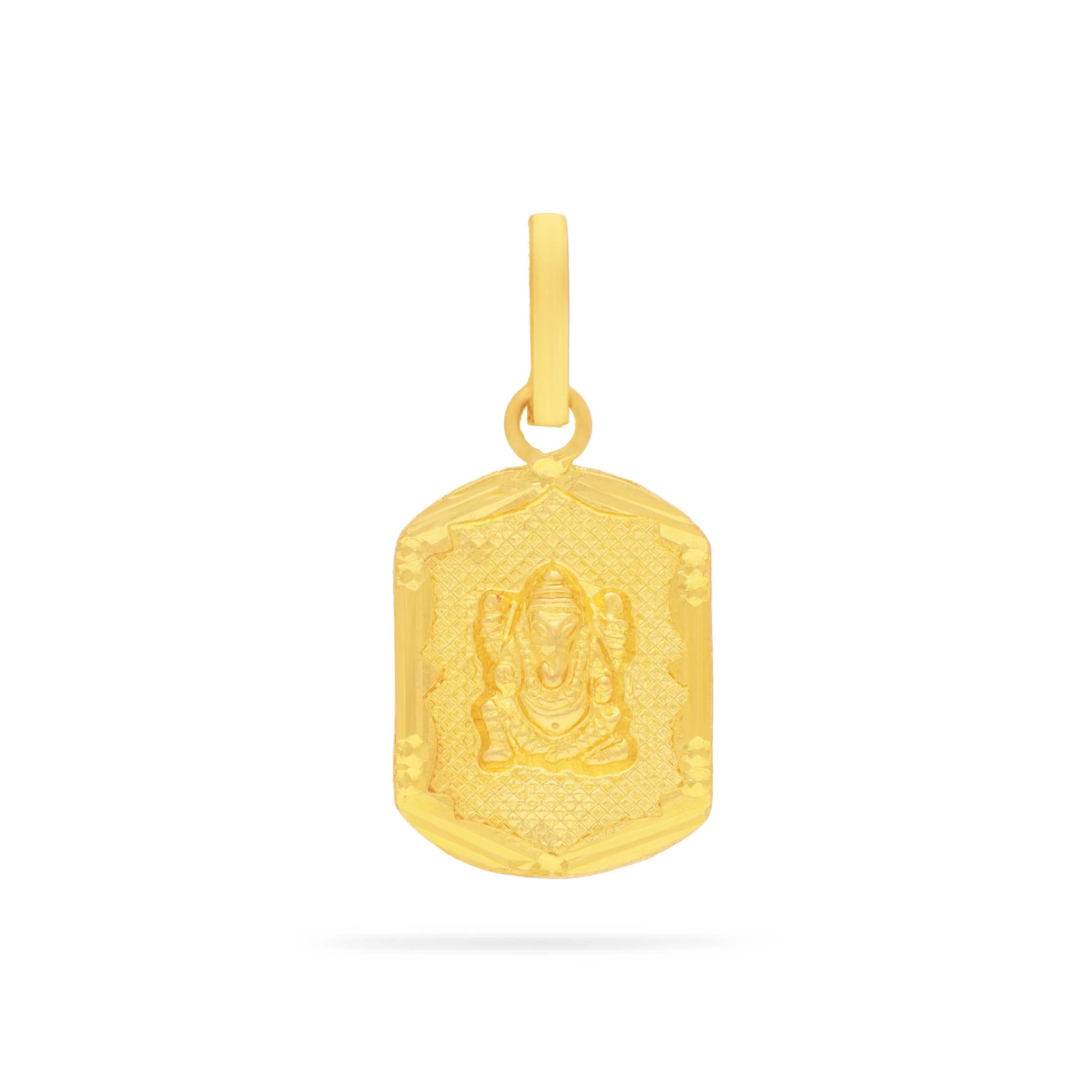 Divinely Detailed Lord Ganesha 22KT Gold Locket For Men