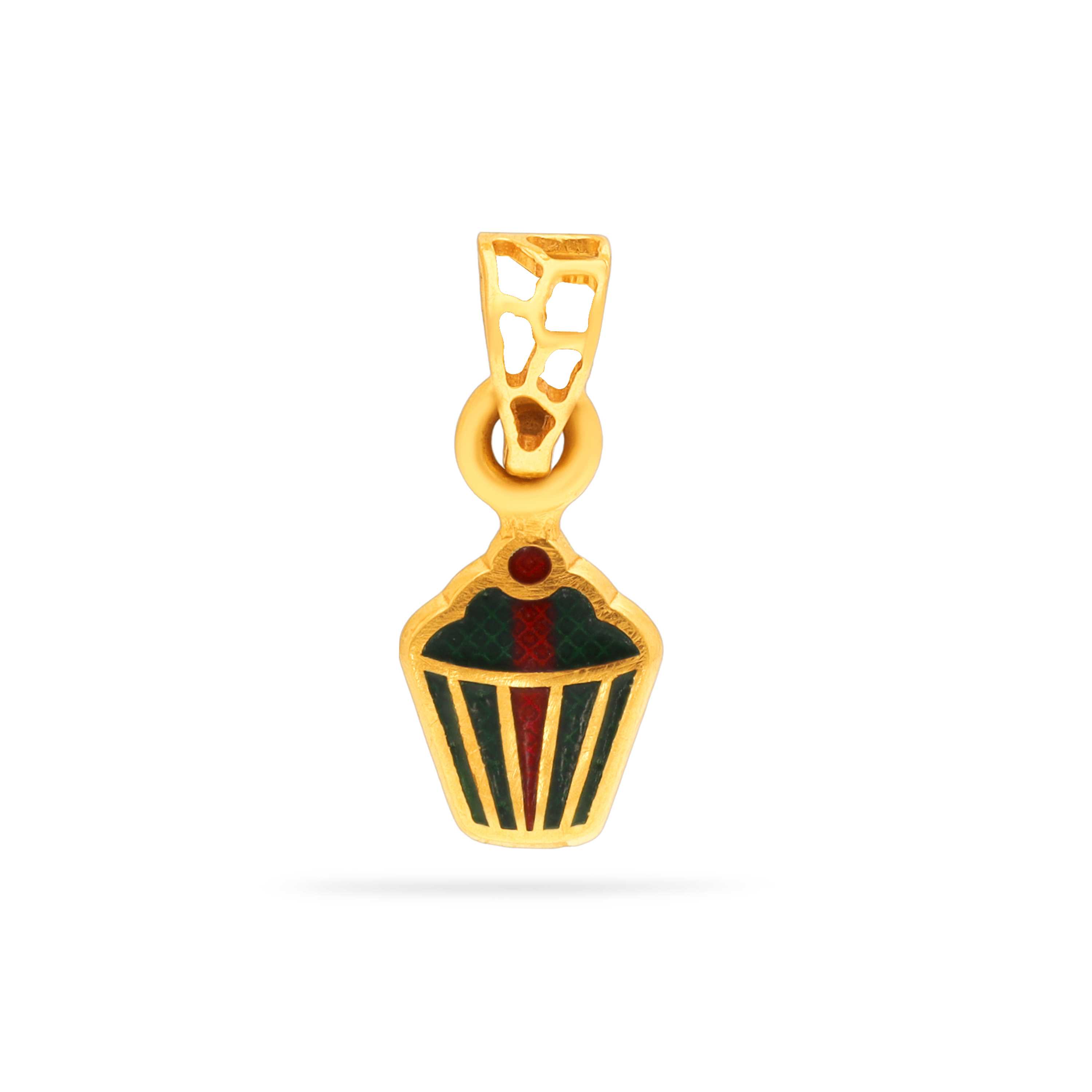 One Of Its Kind Enamel Worked 22KT Gold Locket For Kids