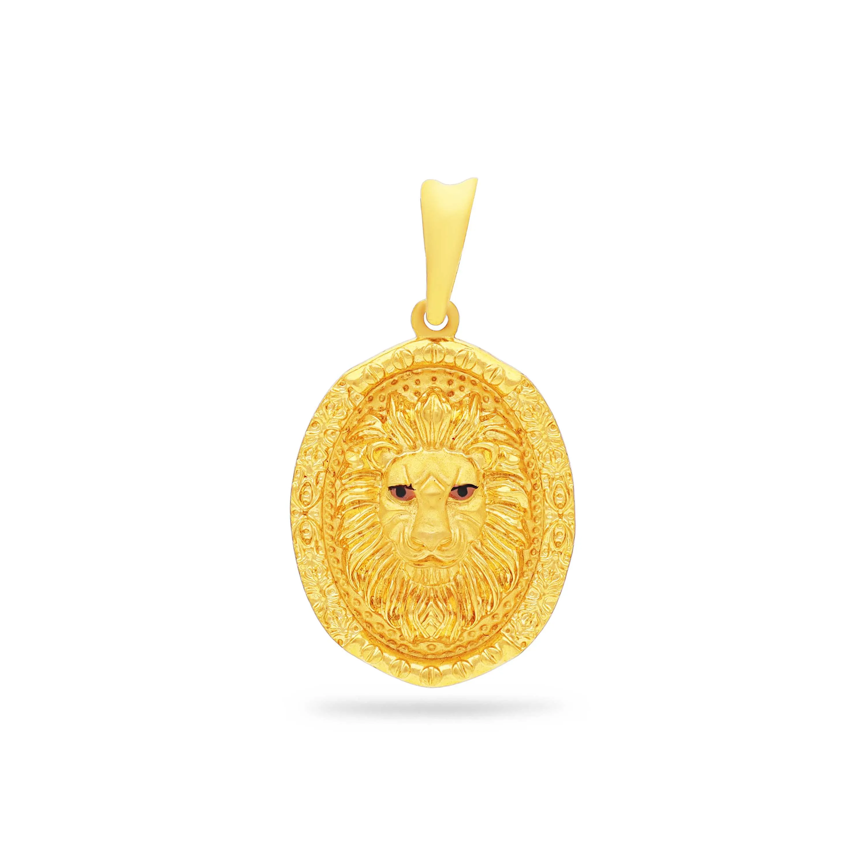 Enamel Worked And Detailed 22KT Gold Lion Locket
