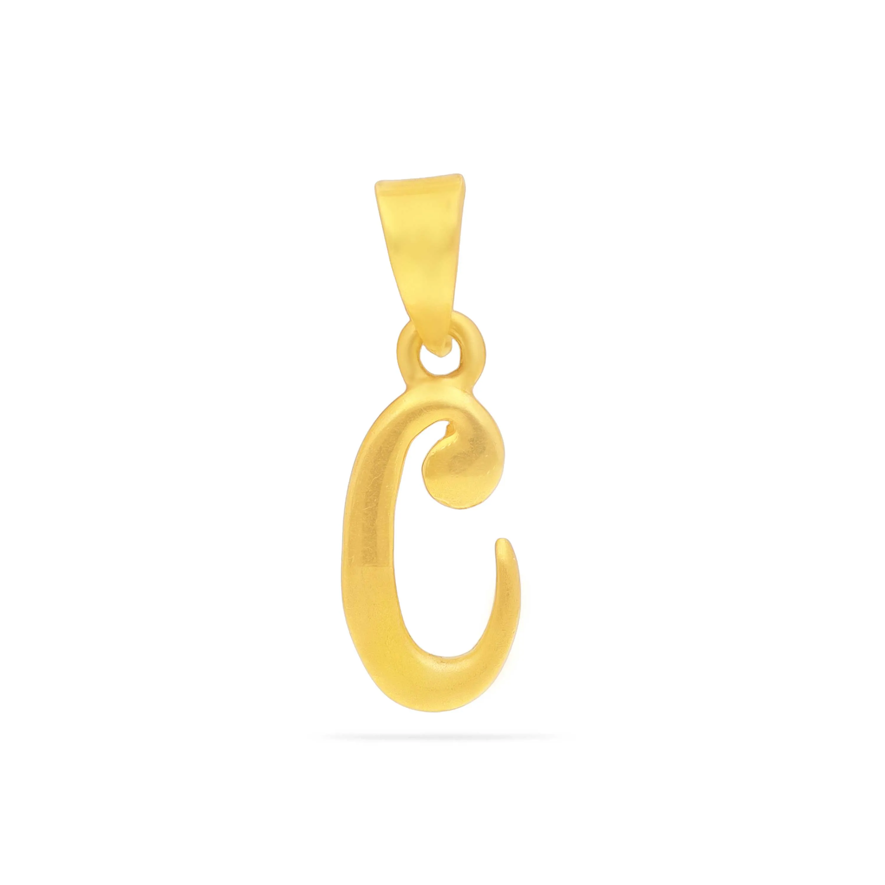 Classic Matte Finished Alphabet C 22KT Gold Locket