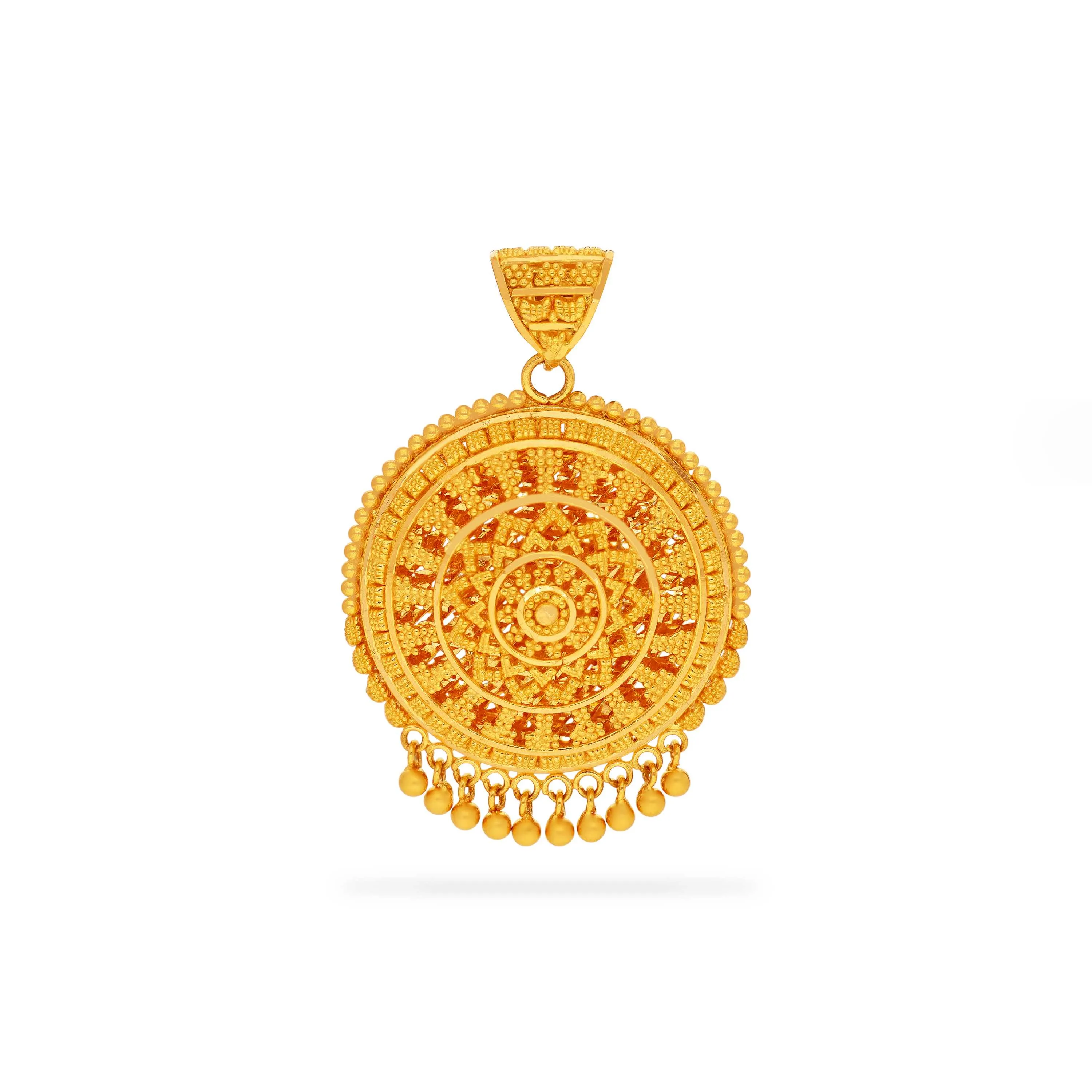 Classic Enamel Worked And Detailed 22KT Gold Locket For Women
