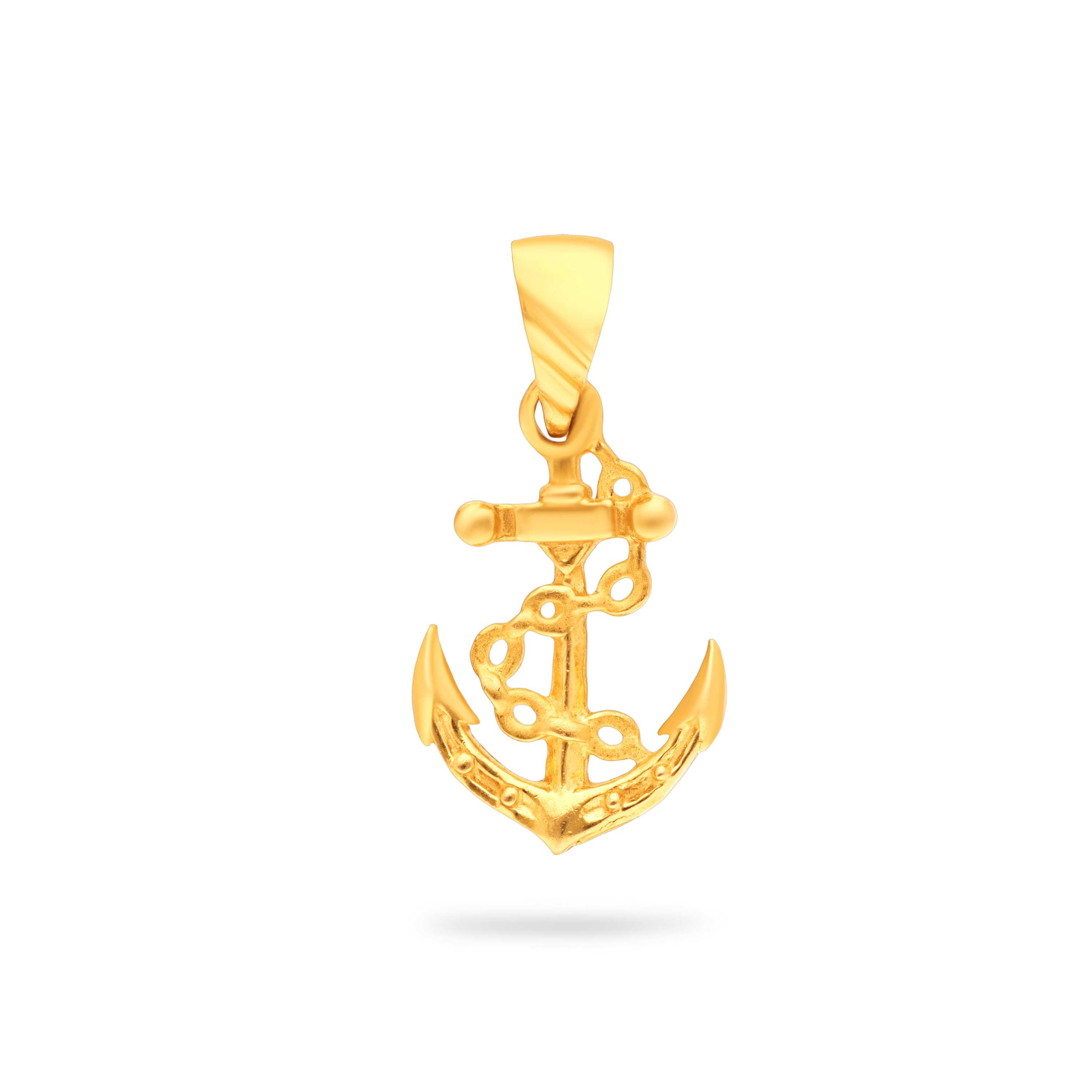 Classic Matte Finished Anchor Symbol 22KT Gold Locket