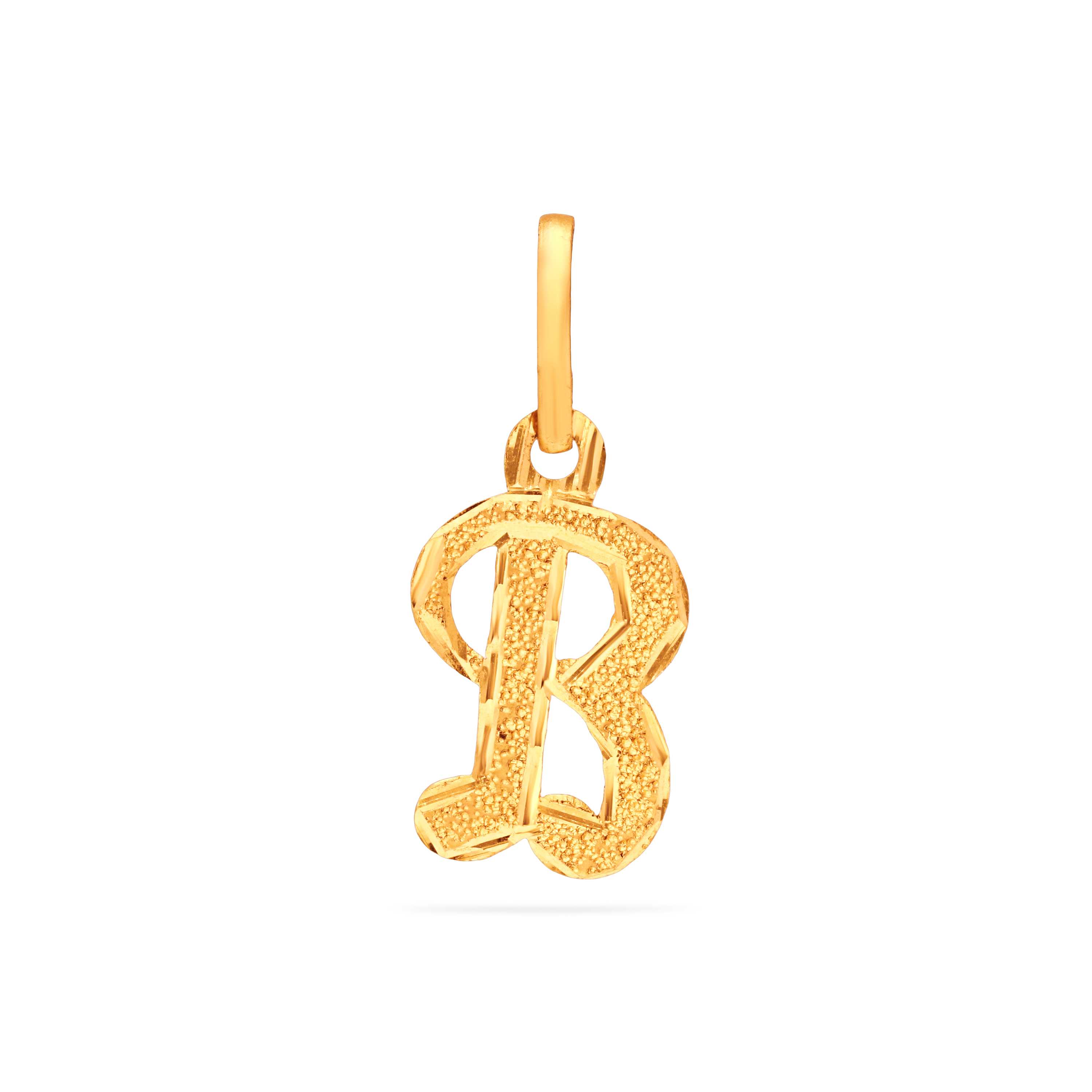 Classic Finely Detailed Alphabet B 22KT Gold Locket