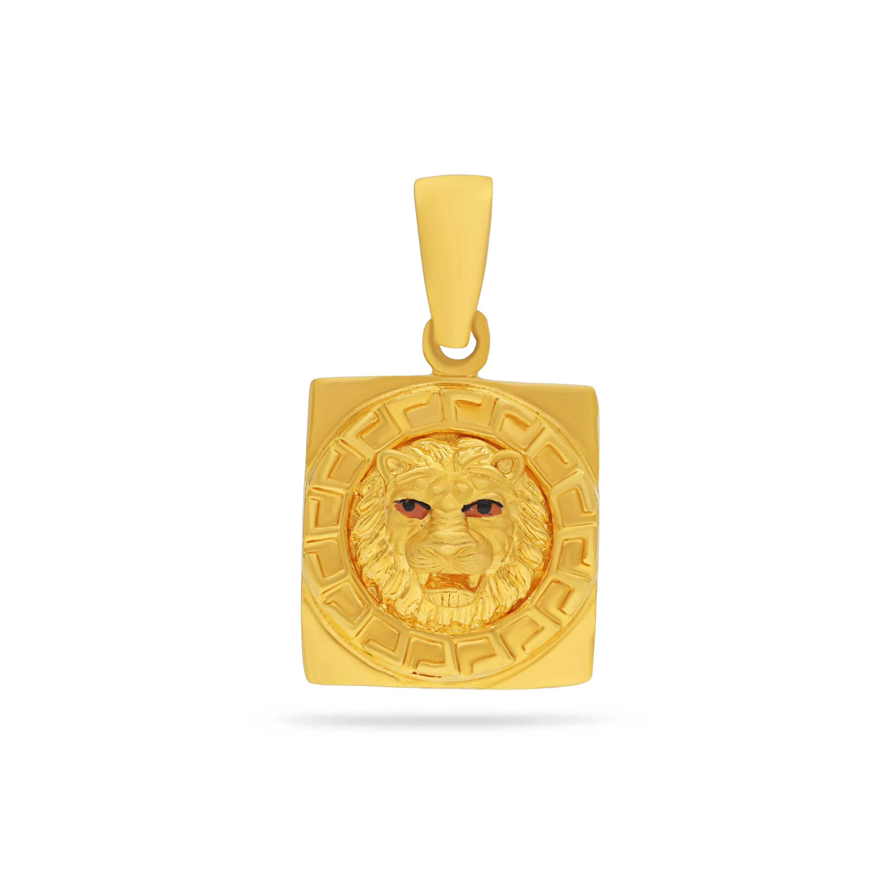 Matte Finished And Studded 22KT Gold Lion Locket