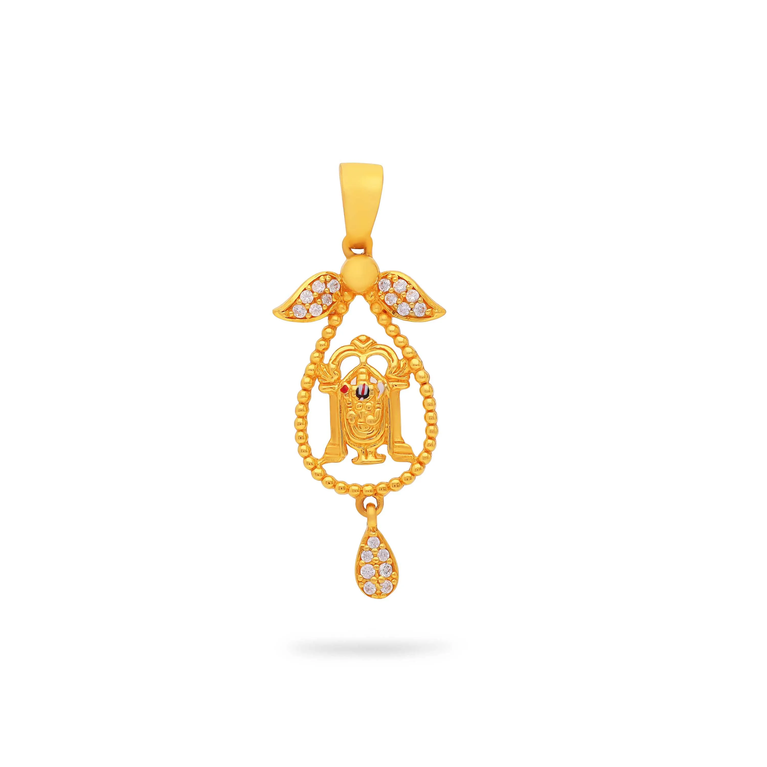 Divinely Detailed And Studded 22KT Gold Balaji Locket For Women