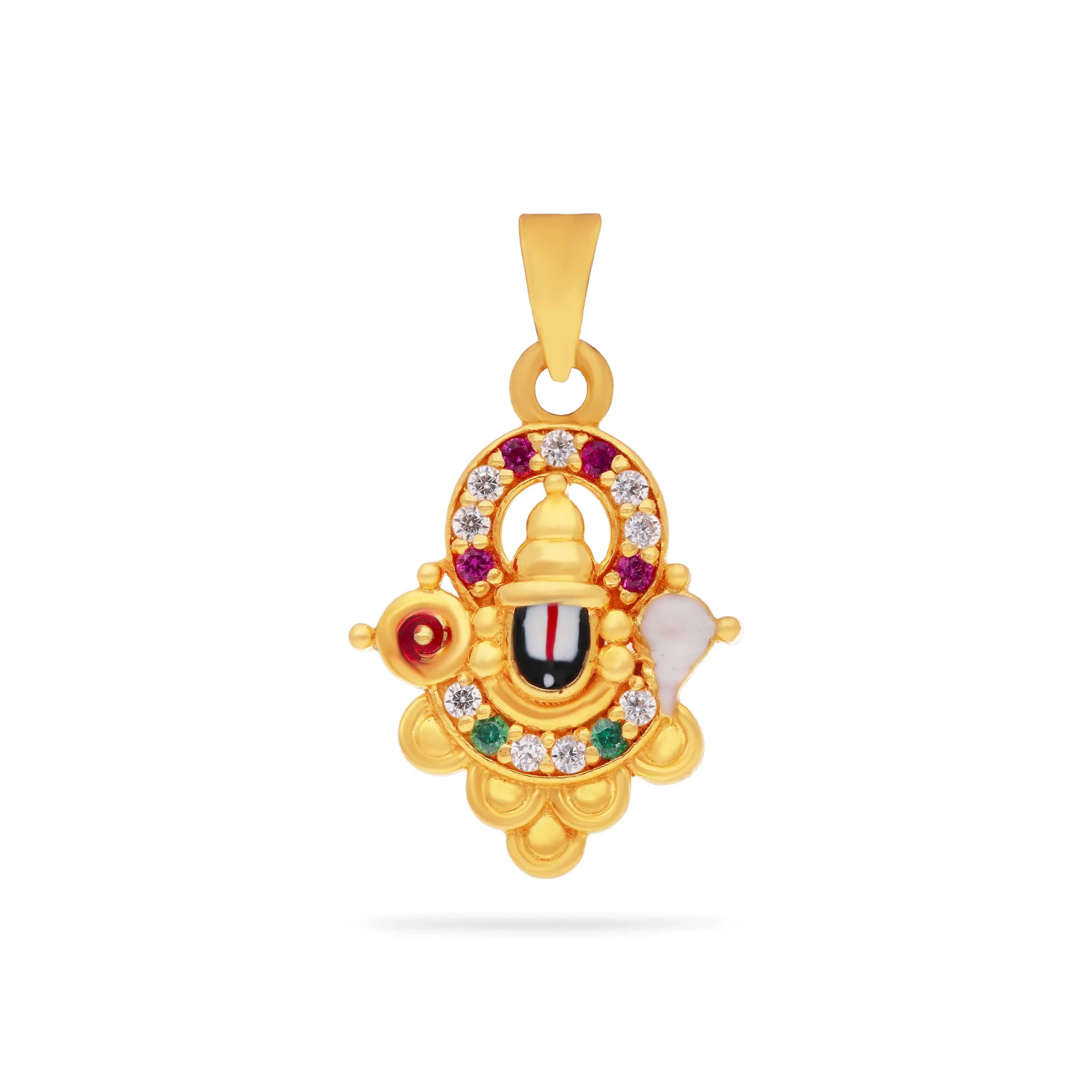Classic Enamel Worked And Detailed 22KT Gold Balaji Locket