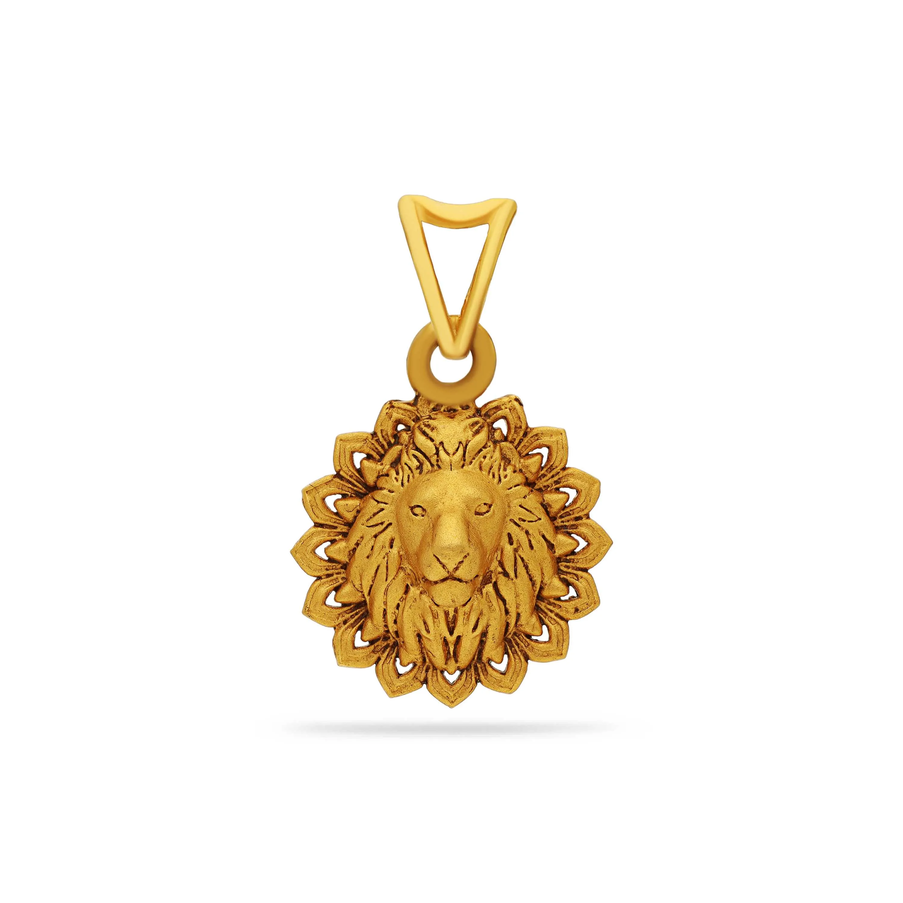 Classic Antique Finished And Detailed 22KT Gold Lion Locket