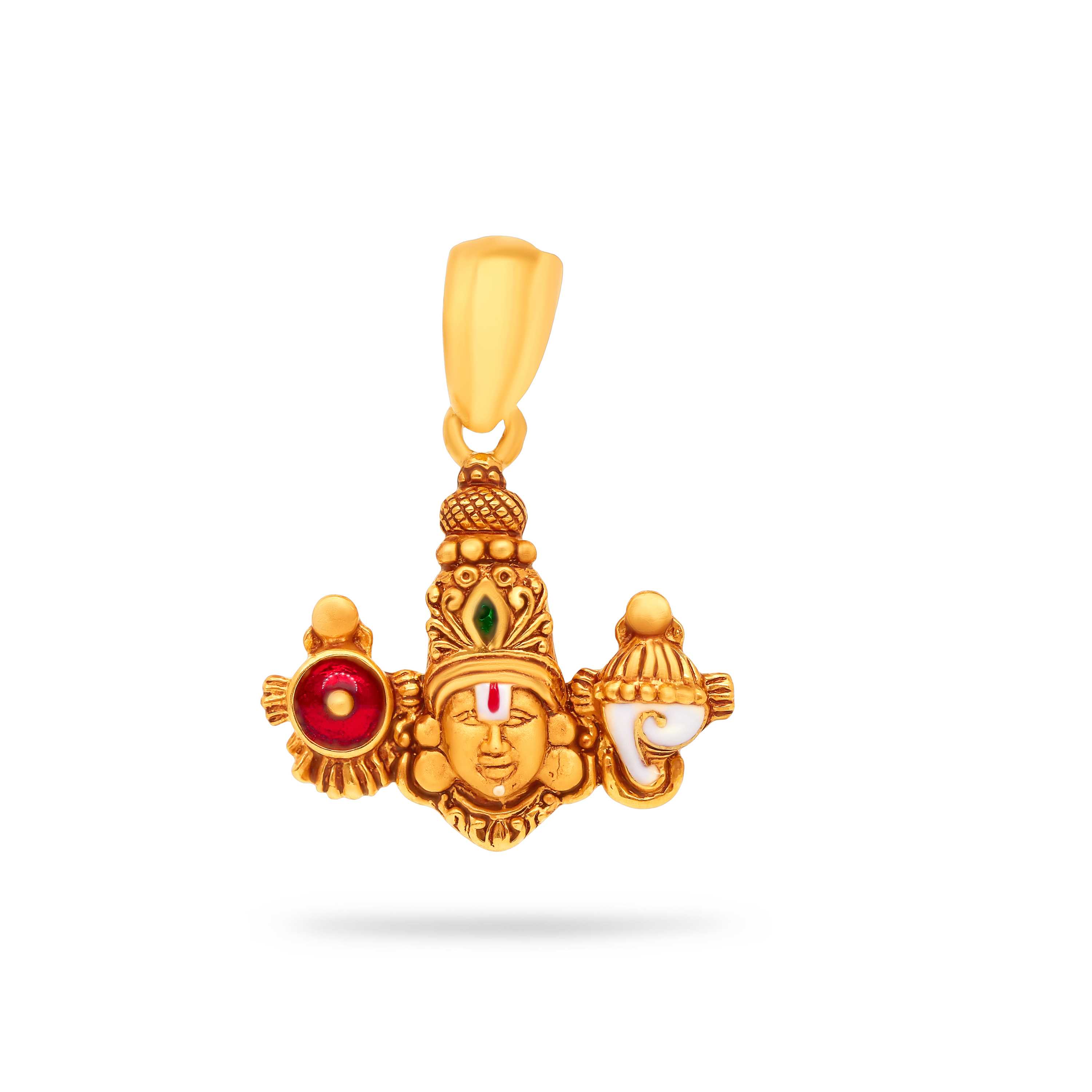 Divinely Detailed And Enamel Worked Lord Balaji 22KT Gold Locket