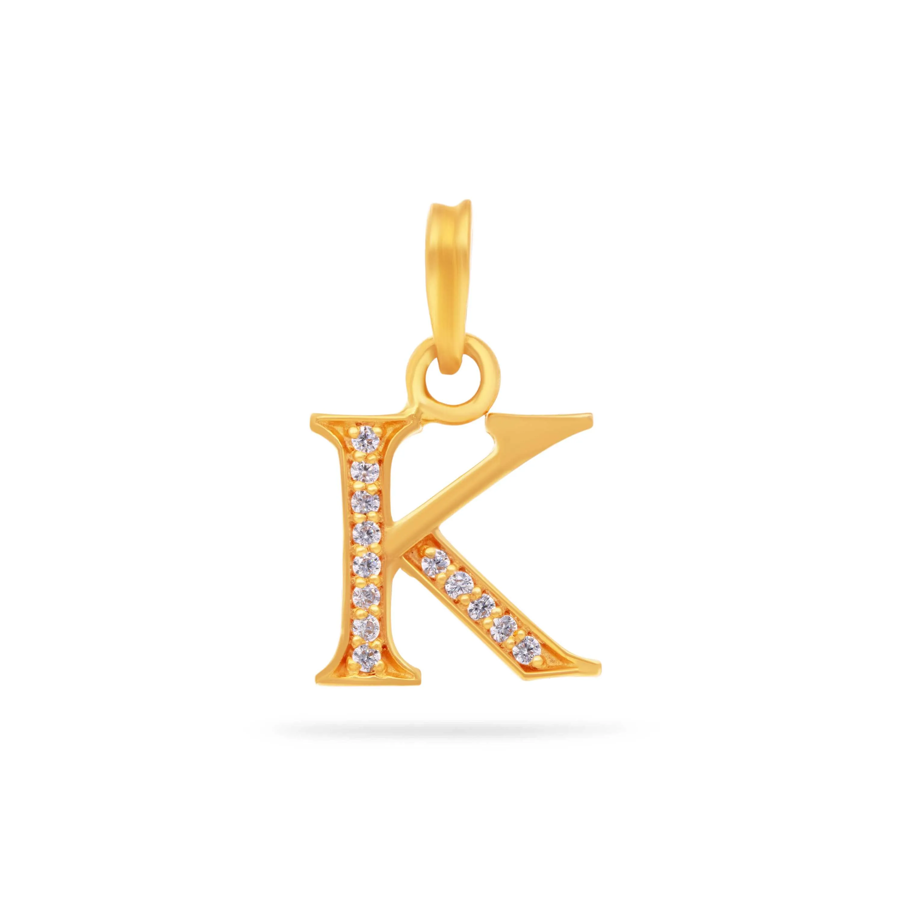 Classic Finely Detailed And Studded Alphabet K 22KT Gold Locket