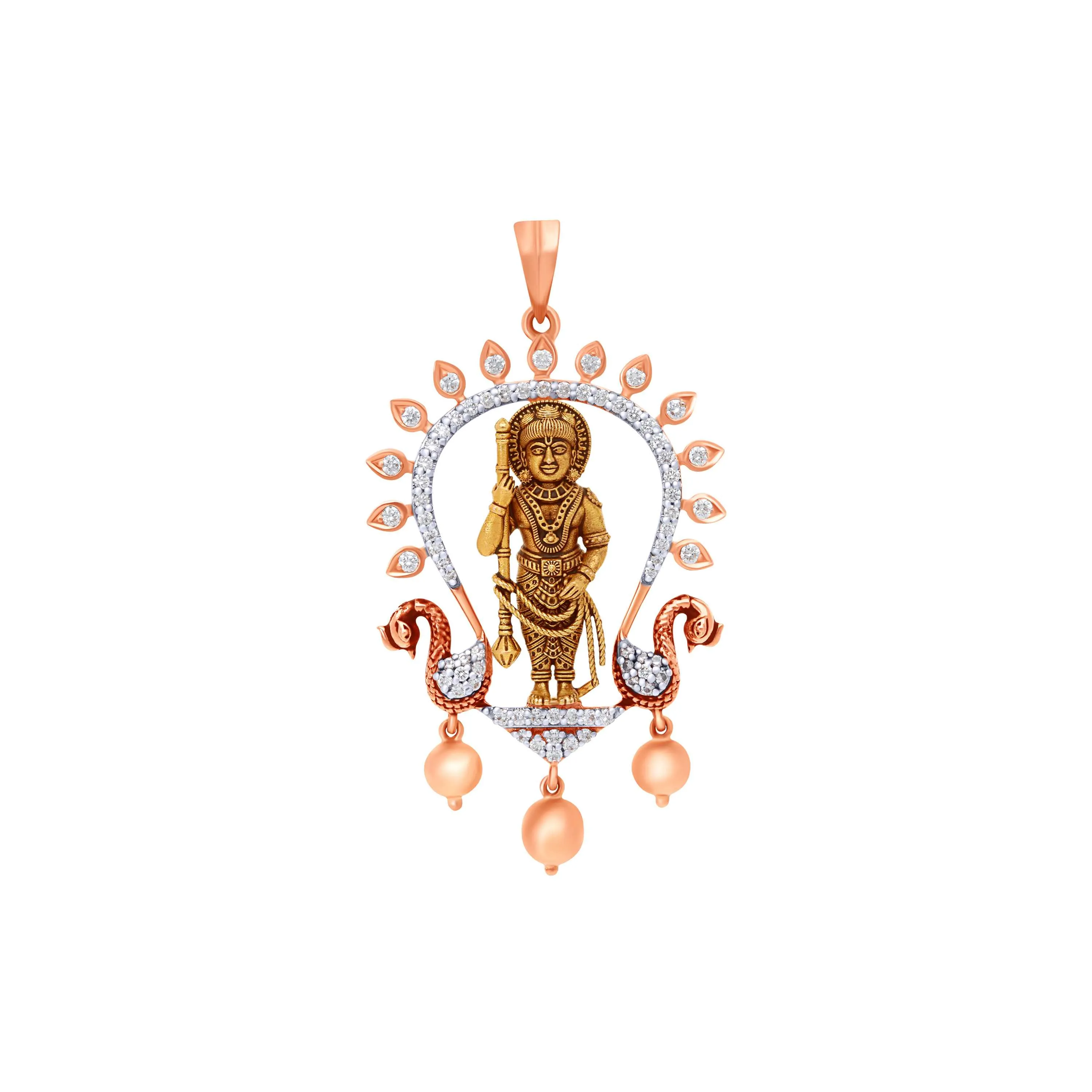 Devotional Krishna 18KT Rose Gold Diamond Pendant