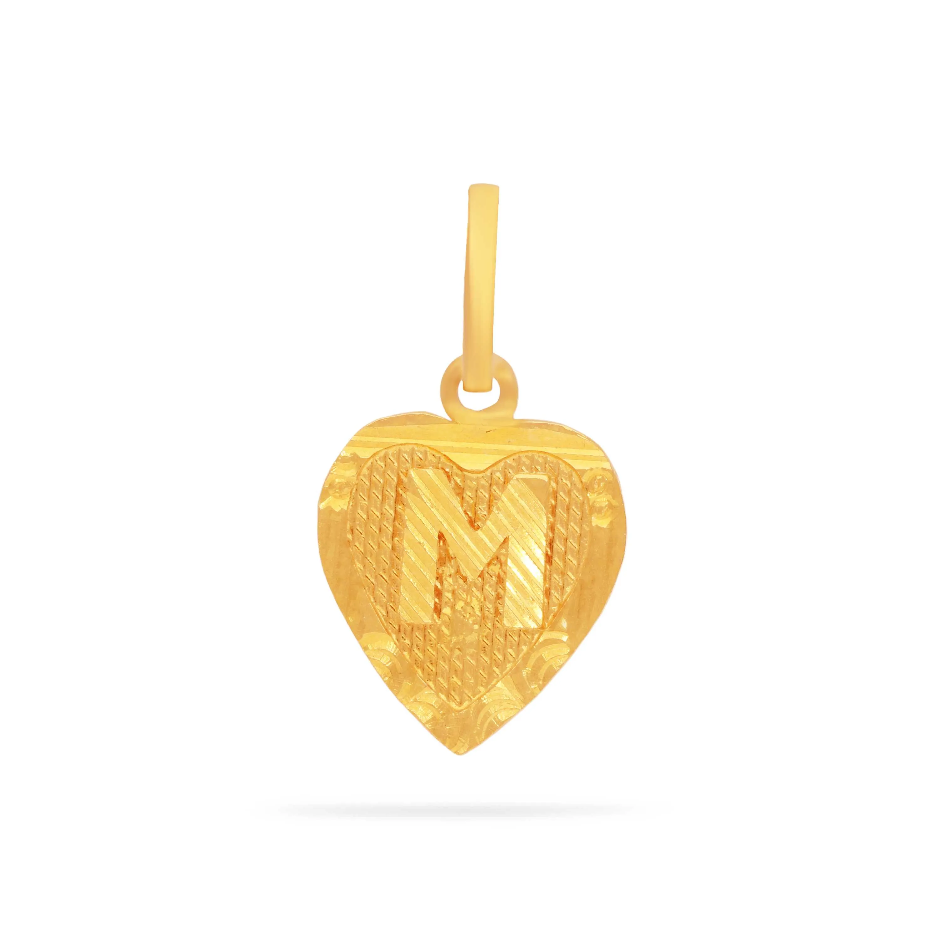 Traditionally Crafted And Detailed Alphabet M 22KT Gold Locket