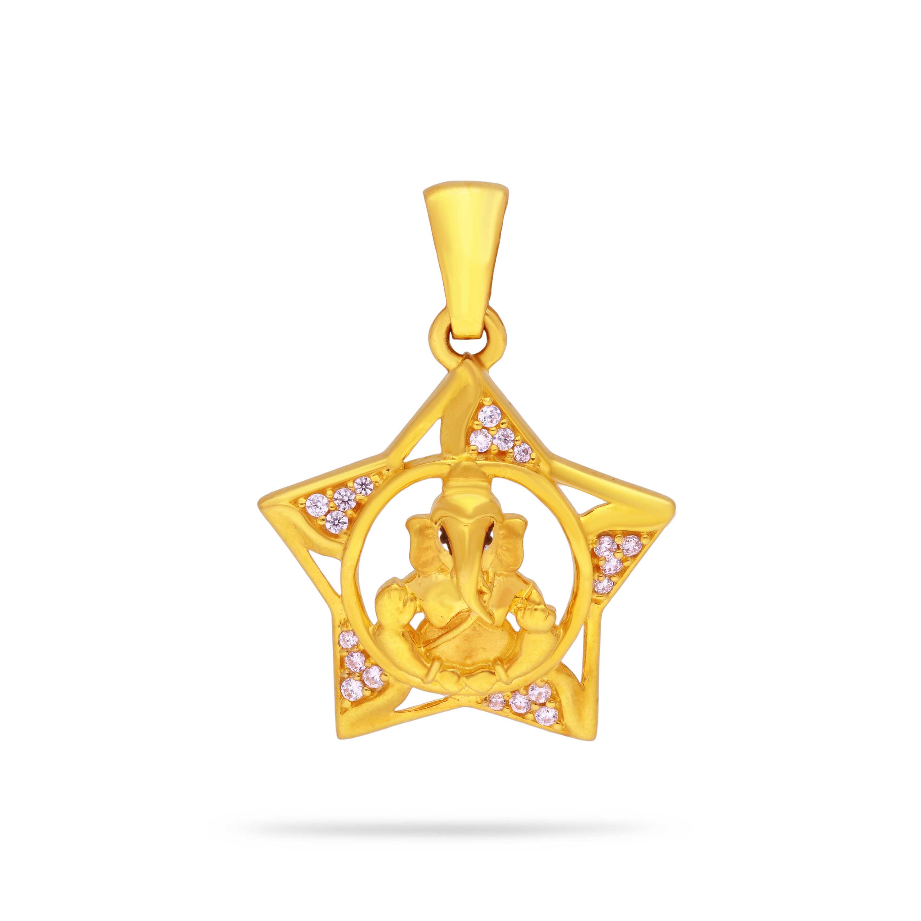 Classic Matte Finished And Detailed Lord Ganesha 22KT Gold Locket