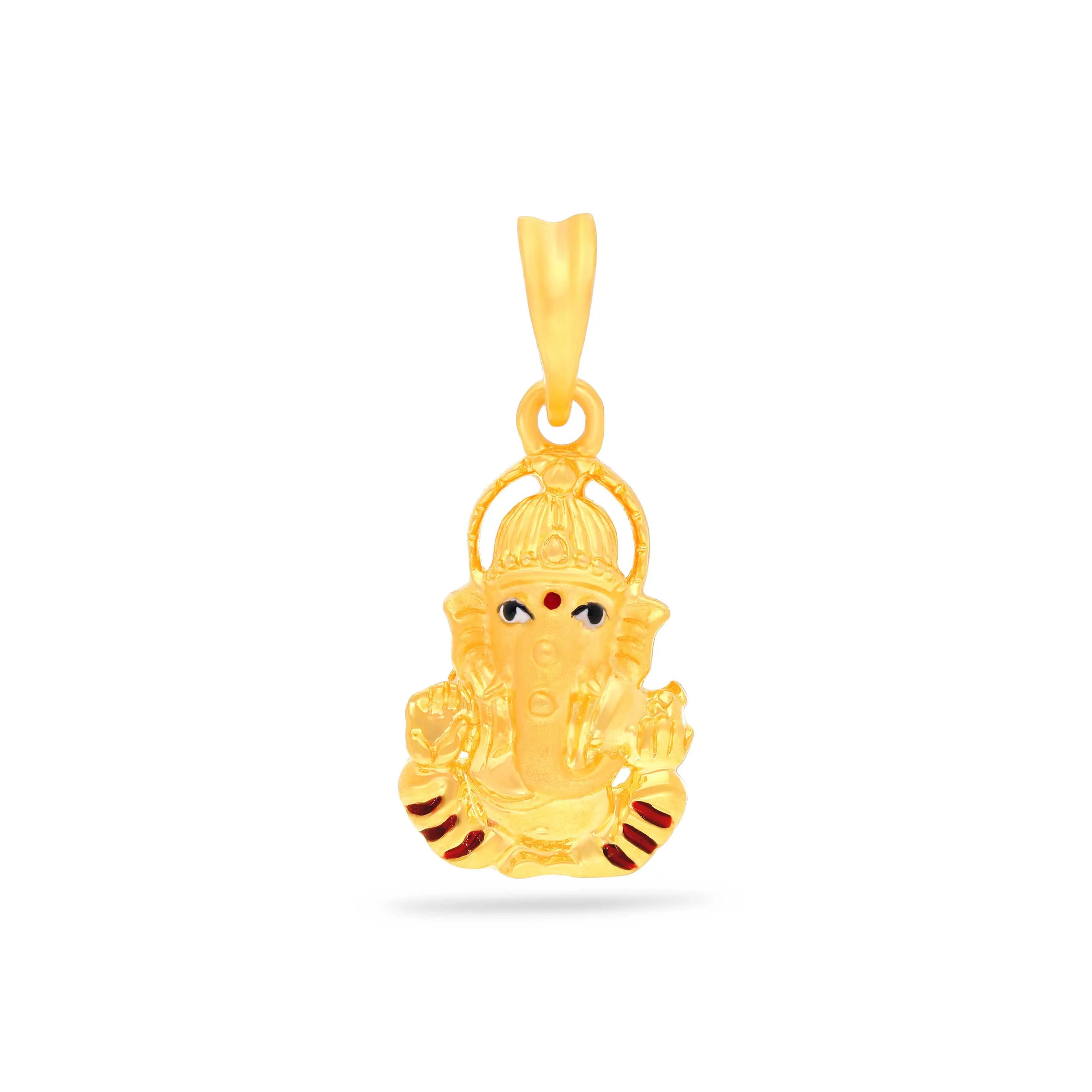 Classic Matte Finished And Detailed 22KT Gold Ganesha Locket