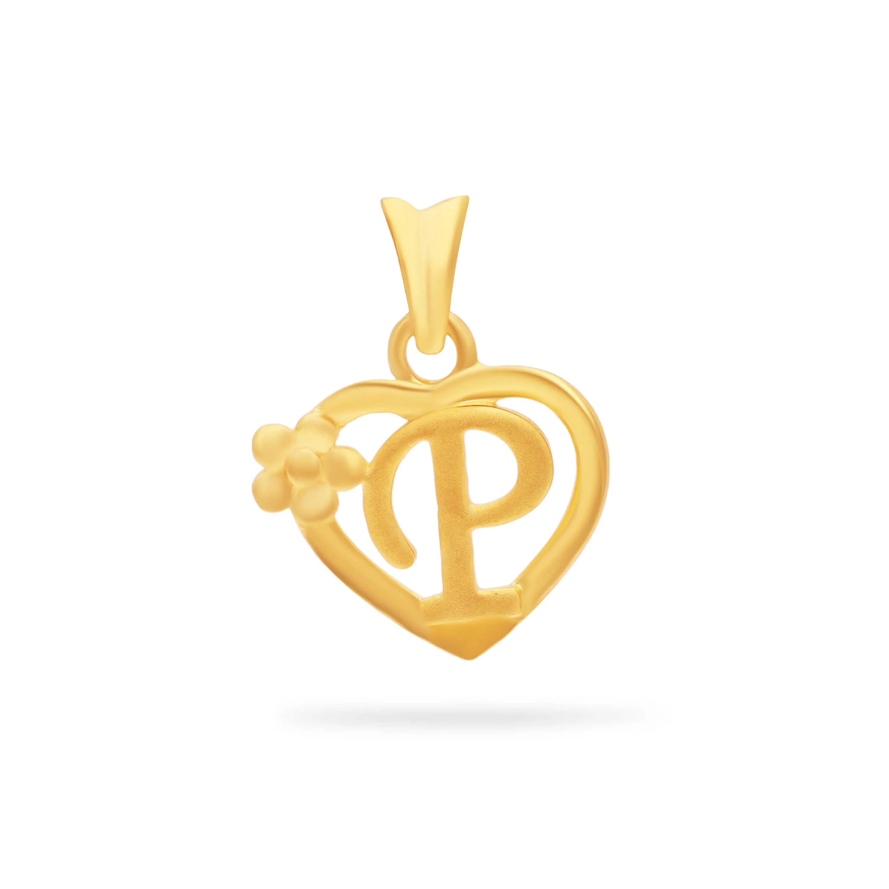Classic Alphabet P In Heart 22KT Gold Locket For Women
