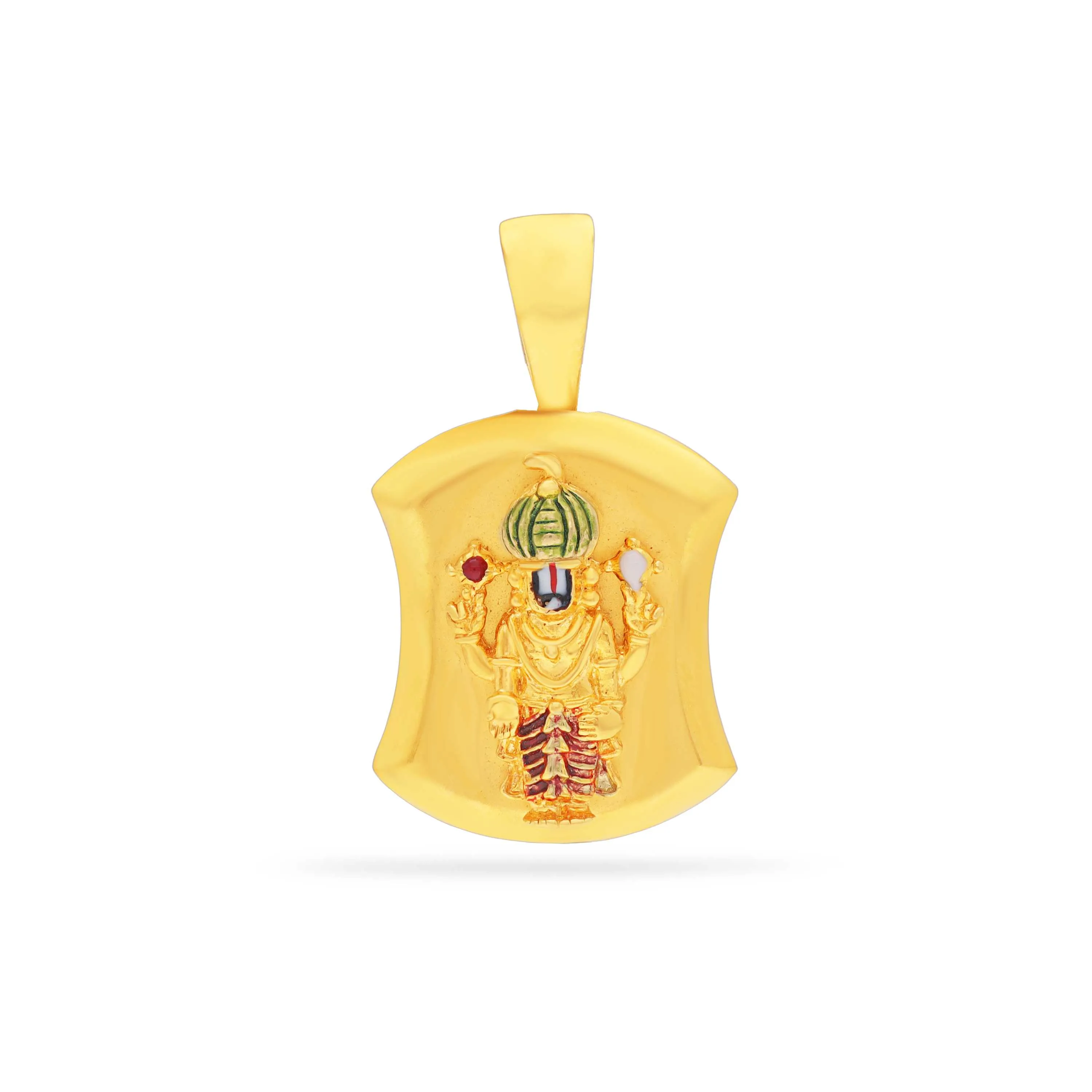 Divinely Detailed And Enamel Worked 22KT Gold Balaji Locket