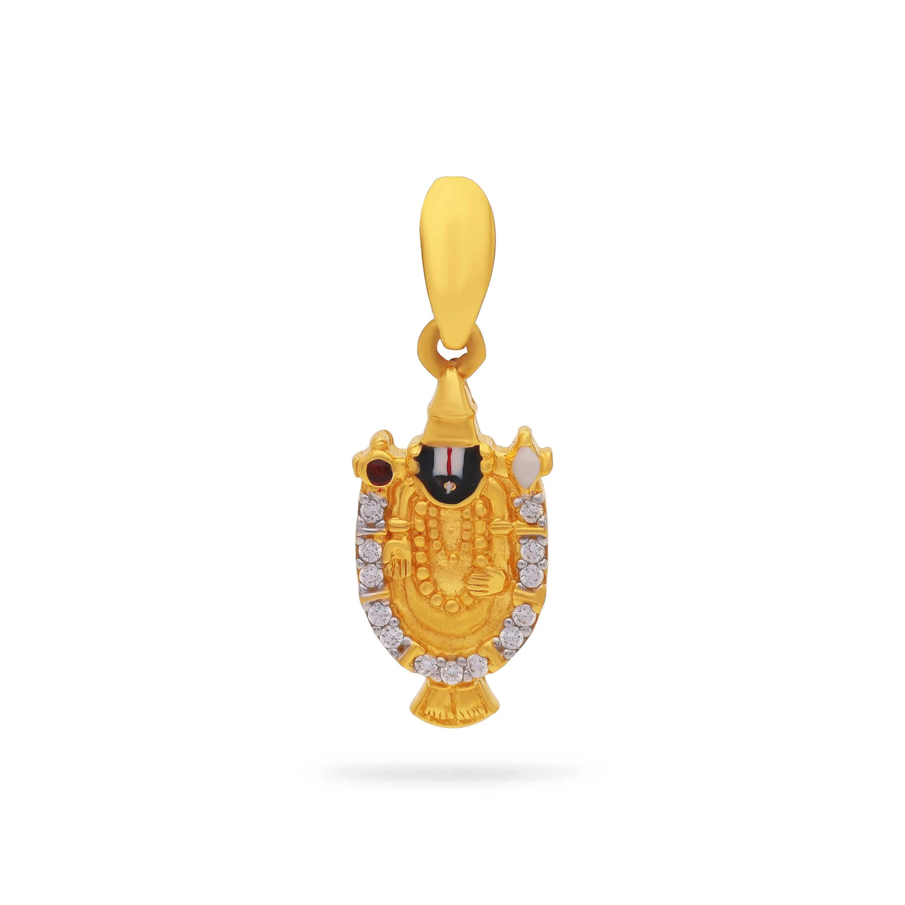 Classic Enamel Worked And Detailed 22KT Gold Balaji Locket