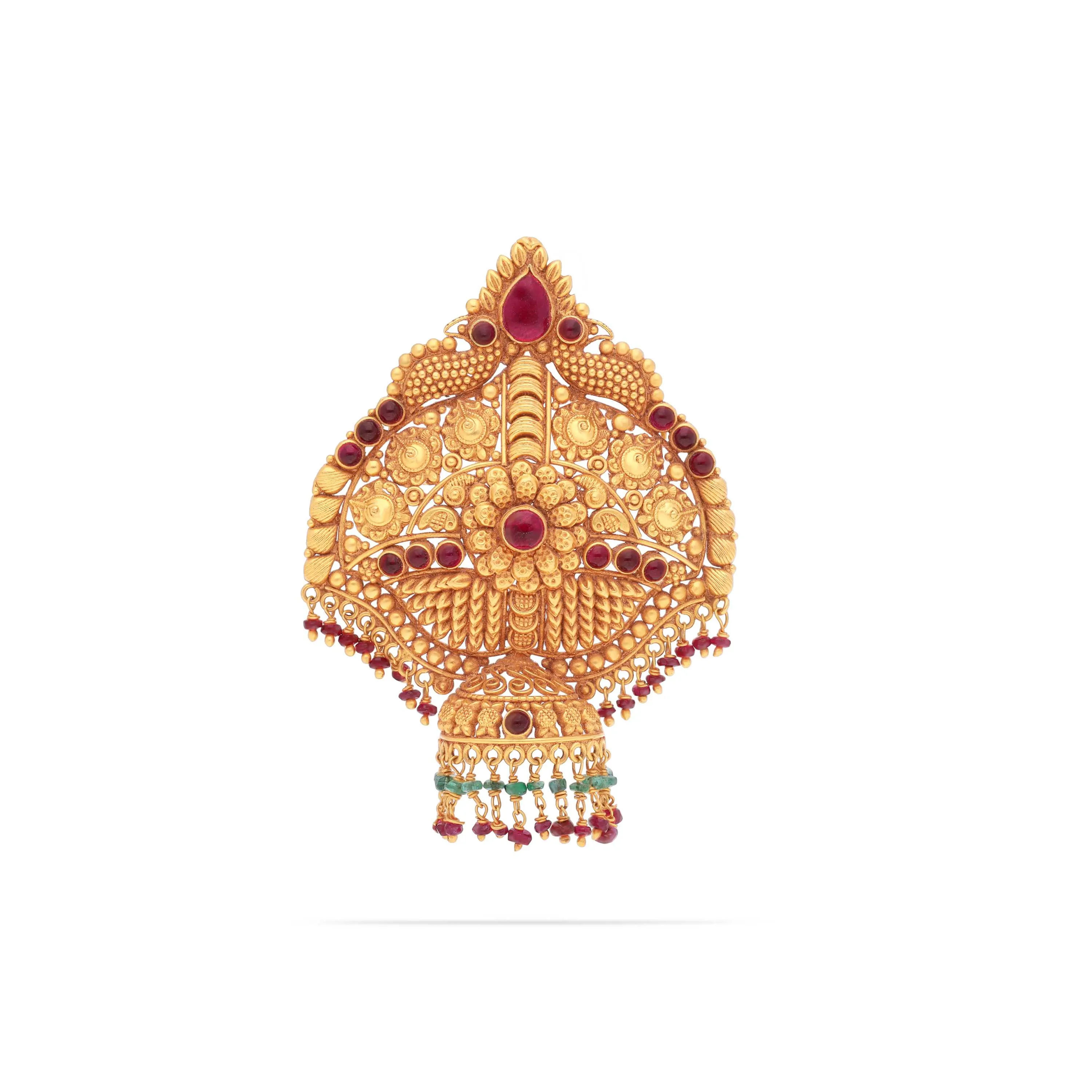 Premium Gheru Finished And Studded 22KT Gold Locket