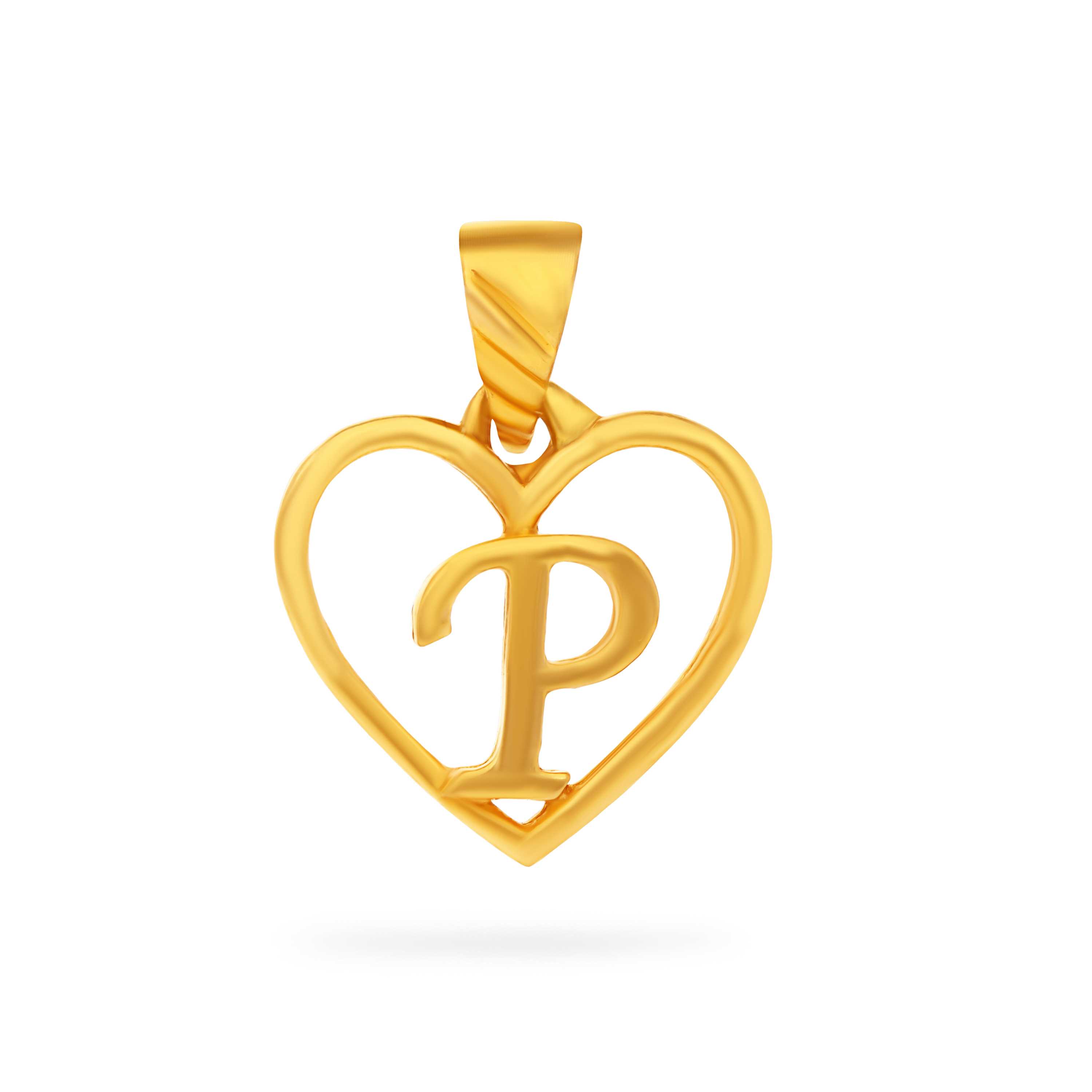 One Of Its Kind Alphabet P In Heart 22KT Gold Locket