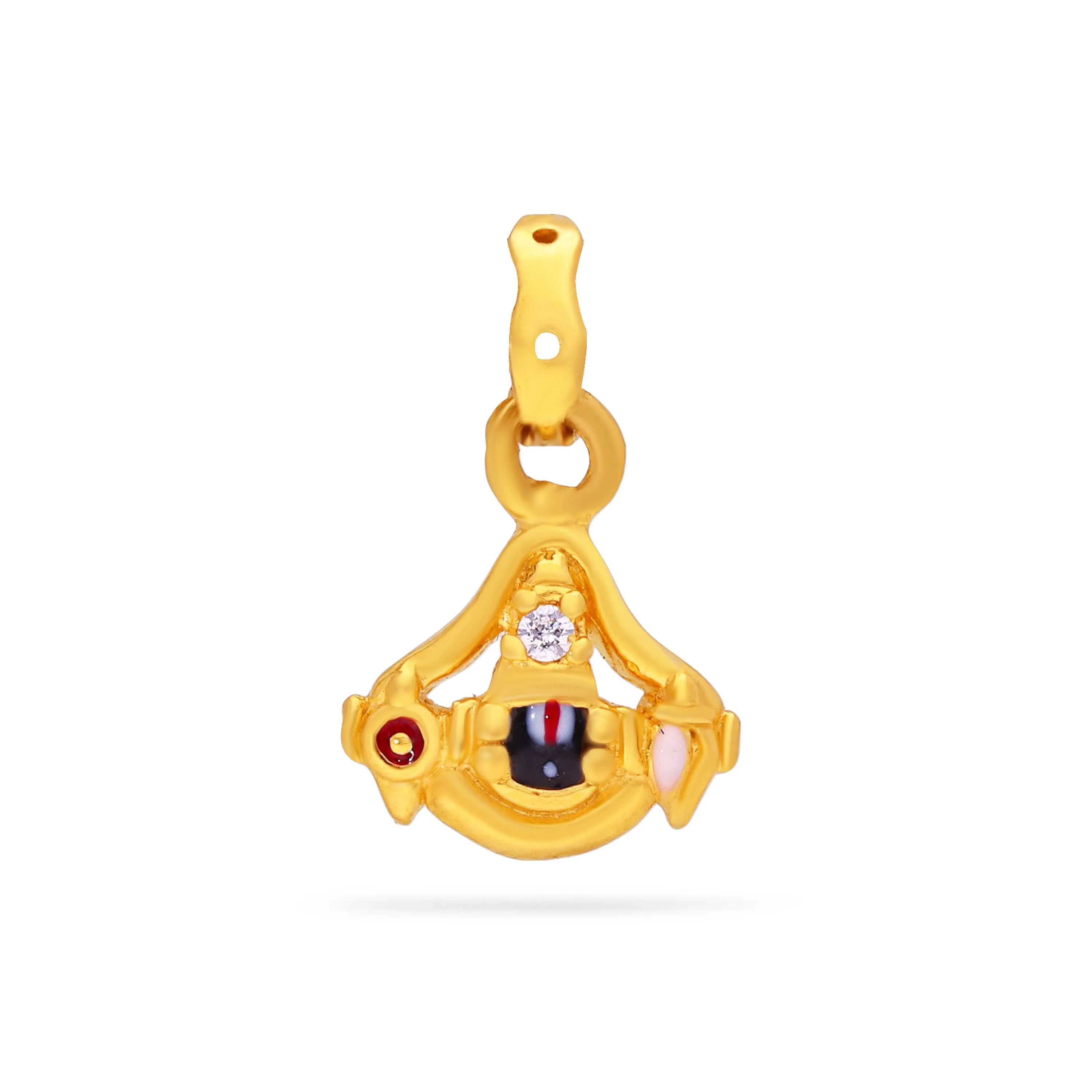 Divinely Detailed And Enamel Worked 22KT Gold Balaji Locket For Kids
