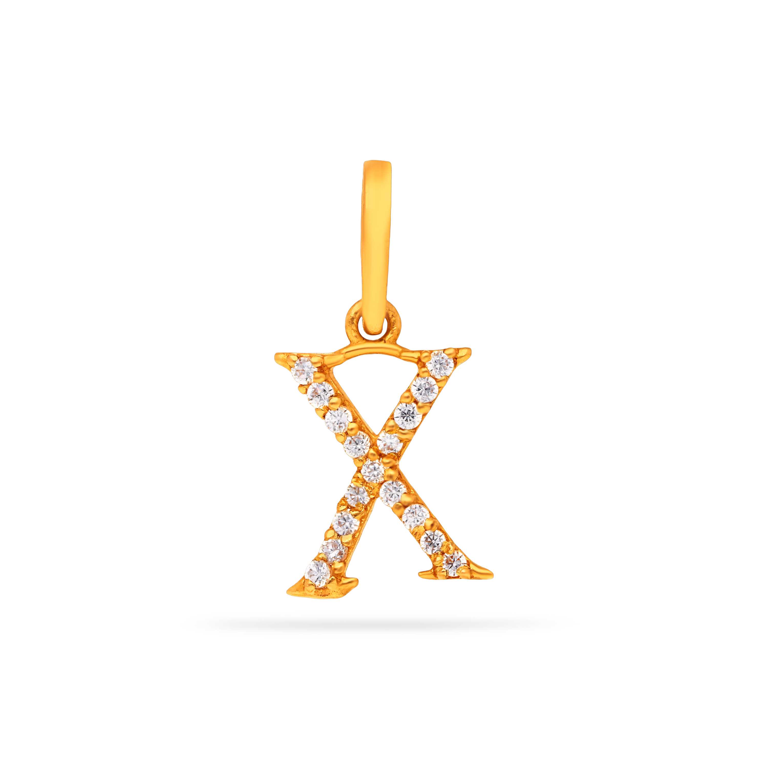 One Of Its Kind Studded Alphabet X 22KT Gold Locket
