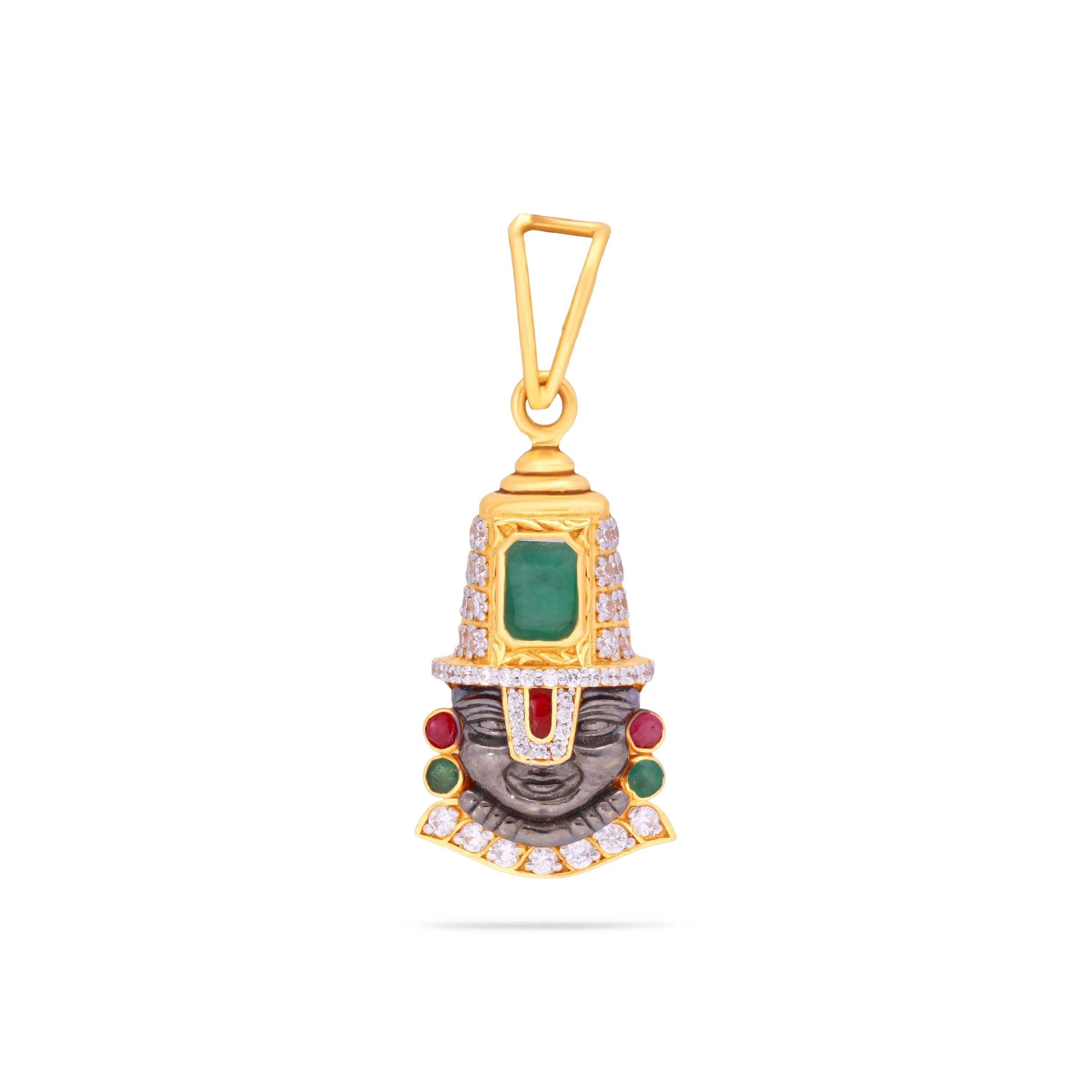Divinely Detailed And Studded Lord Balaji 22KT Gold Locket For Men