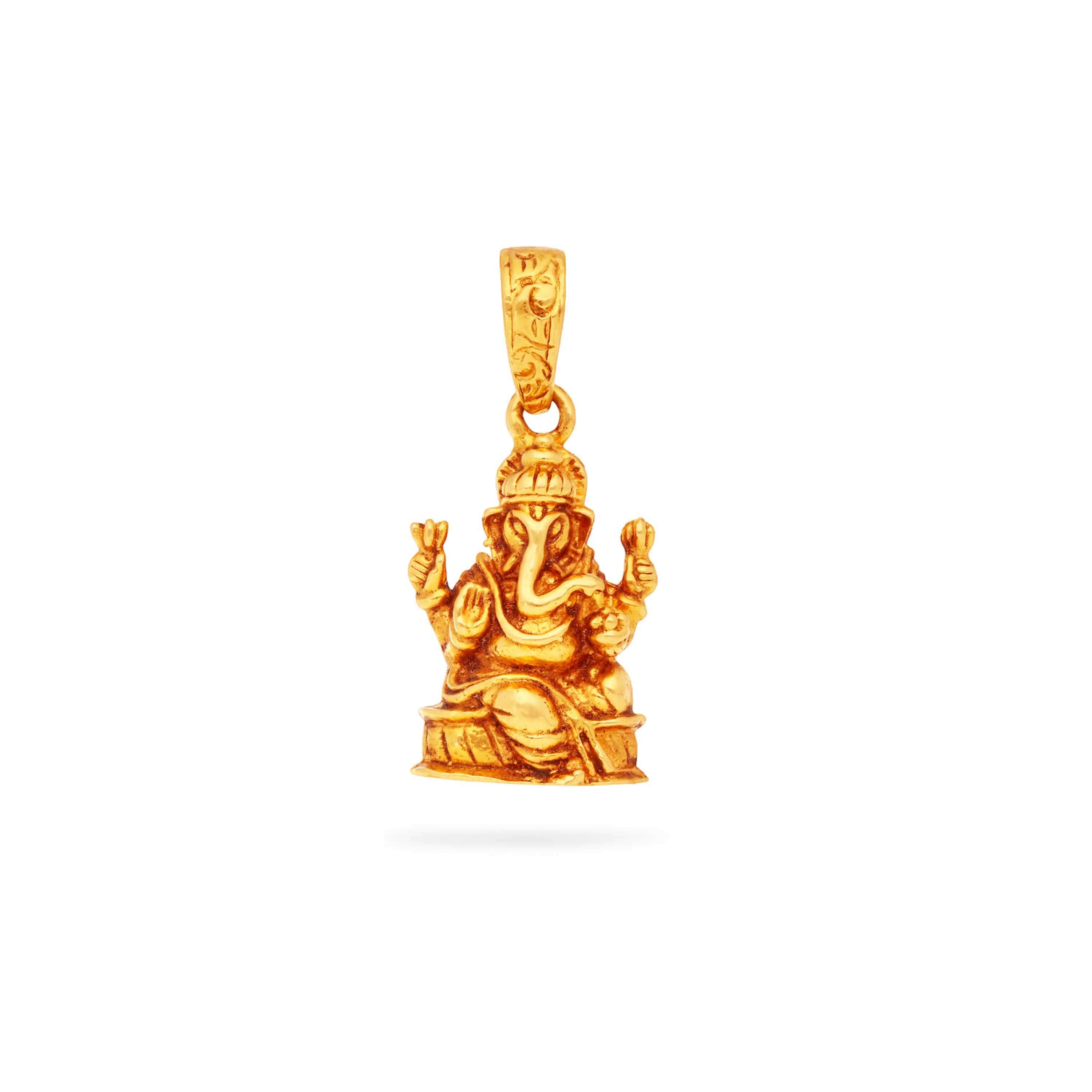 Divinely Detailed And Antique Finished Lord Ganesha 22KT Gold Locket