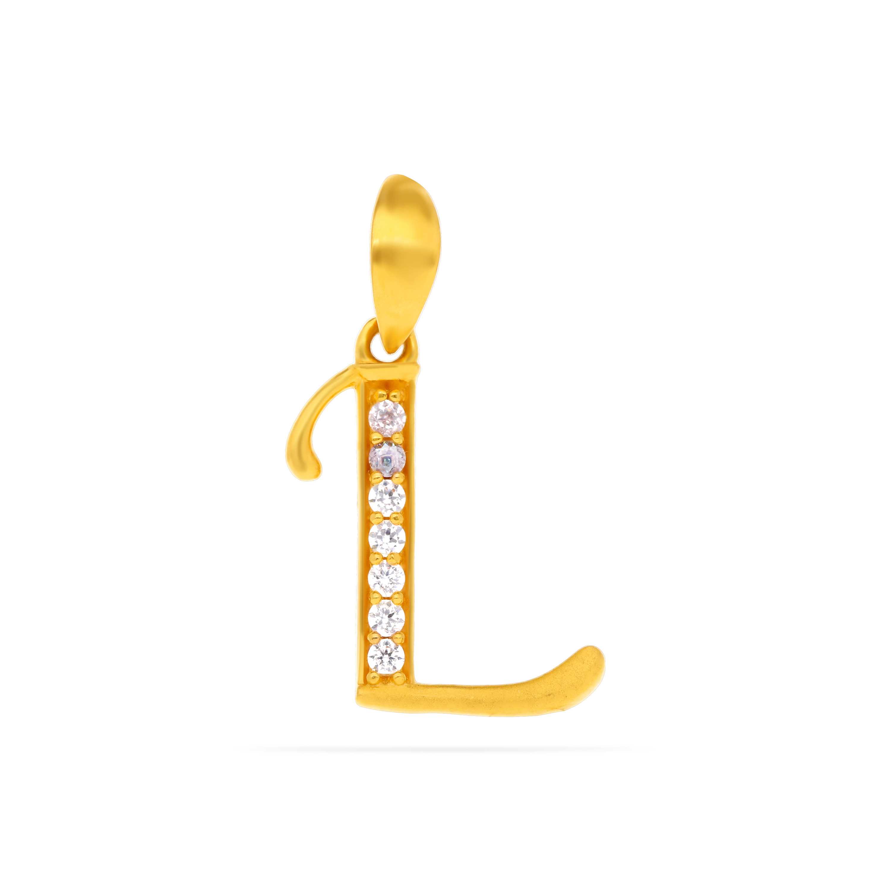 Gorgeously Detailed And Studded Alphabet L 22KT Gold Locket