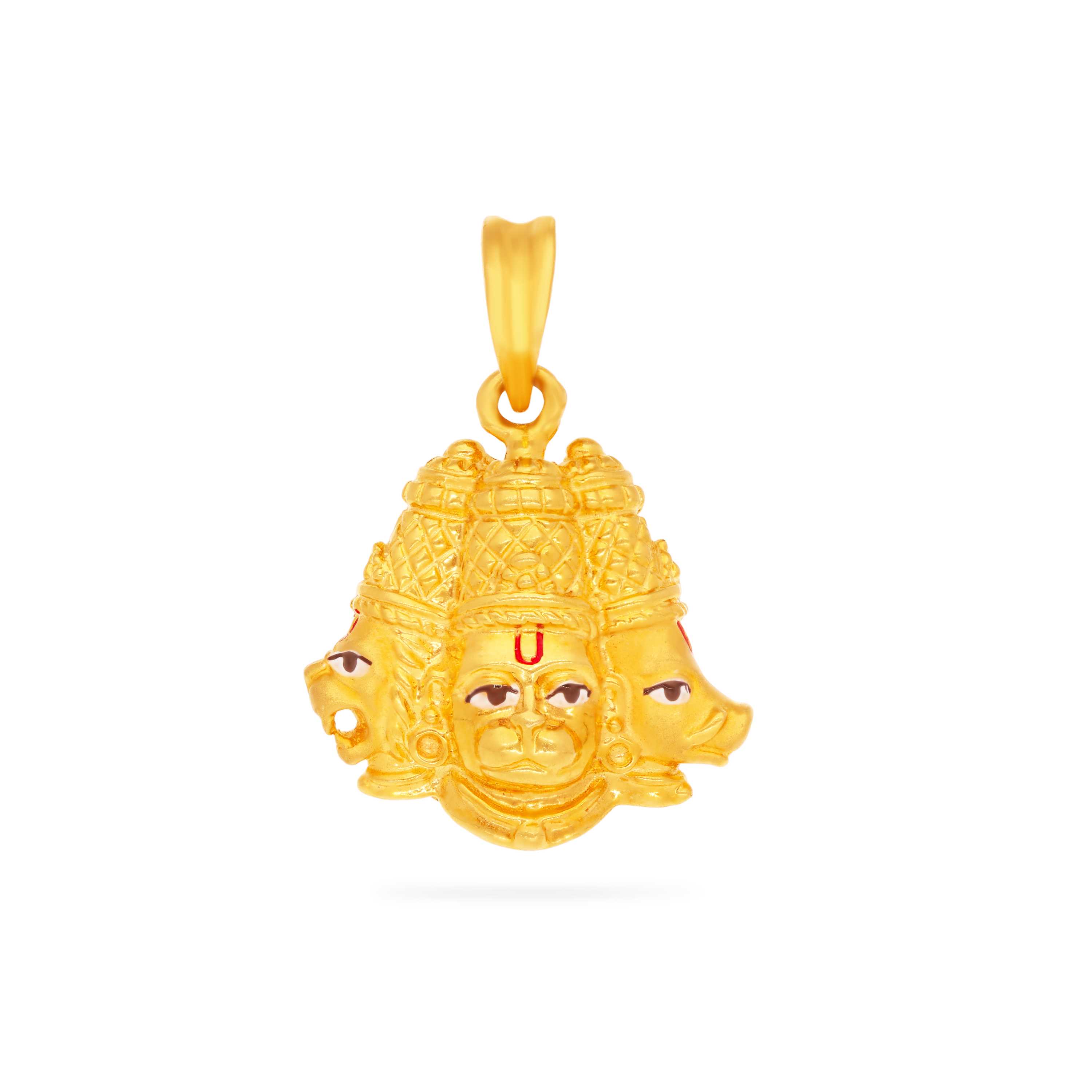 One Of Its Kind Enamel Worked Lord Hanuman 22KT Gold Locket