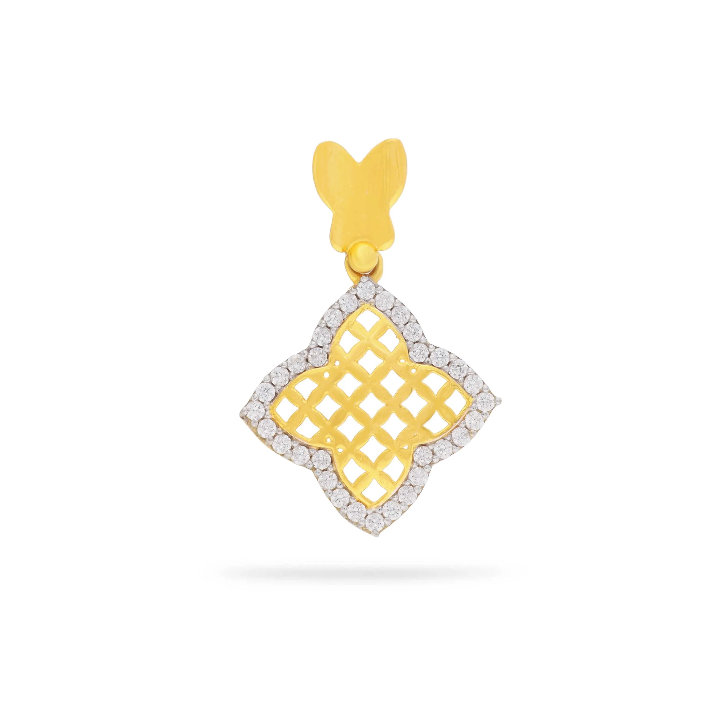 Premium Matte Finished And Studded 22KT Gold Locket For Women