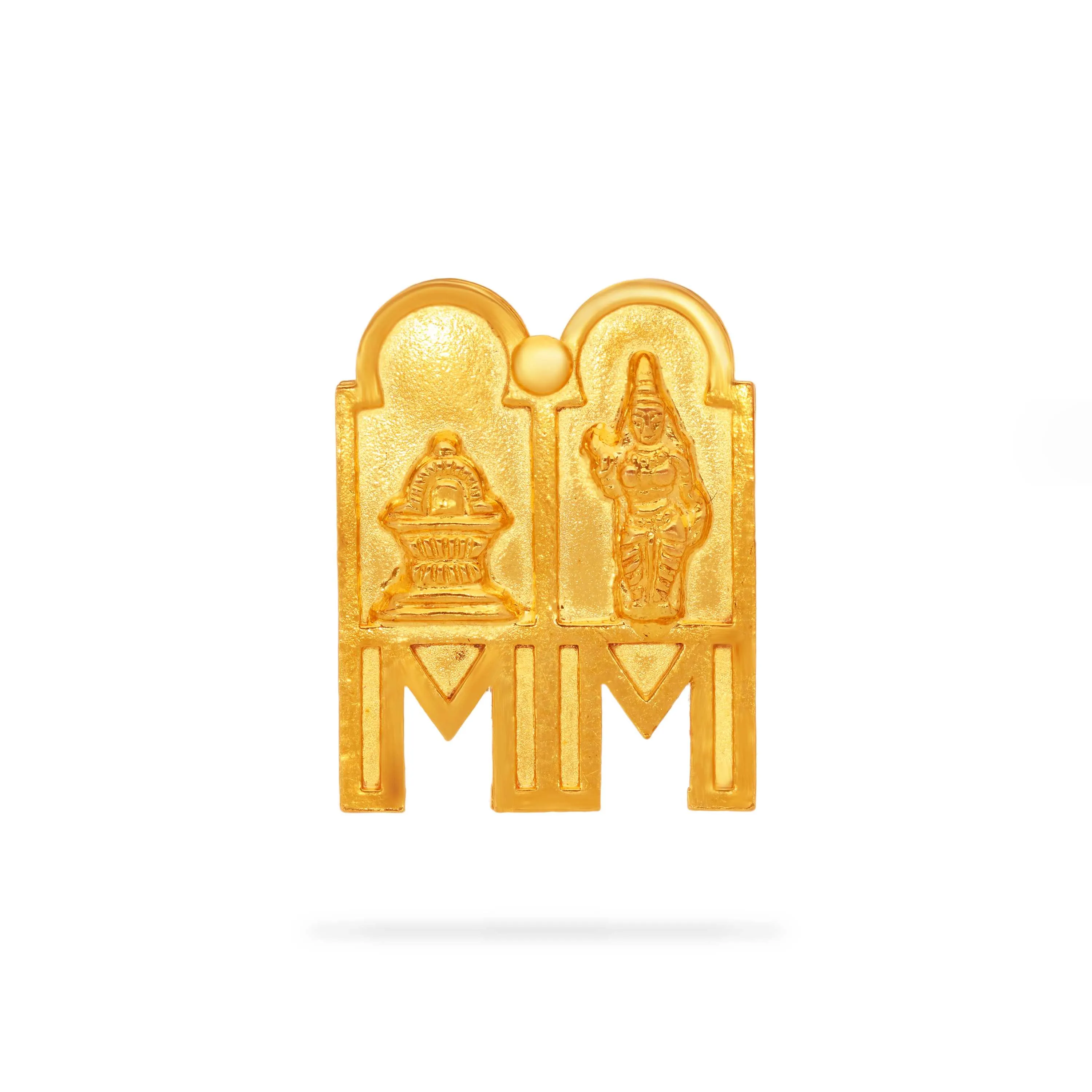 Traditionally Crafted 22KT Gold M Thaali With Meenakshi And Sundareswarar