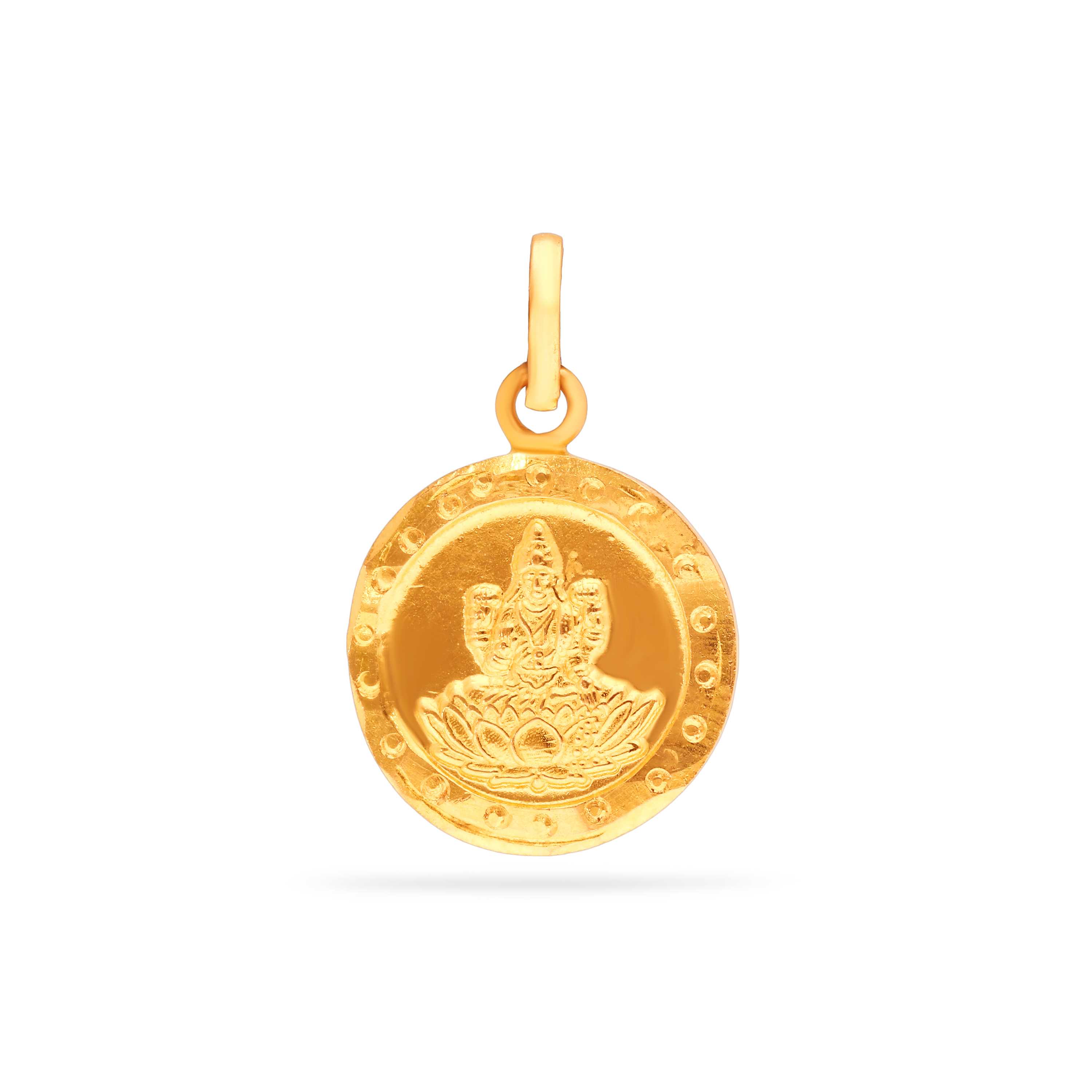 Divinely Detailed And Crafted Lakshmi Devi 22KT Gold Locket