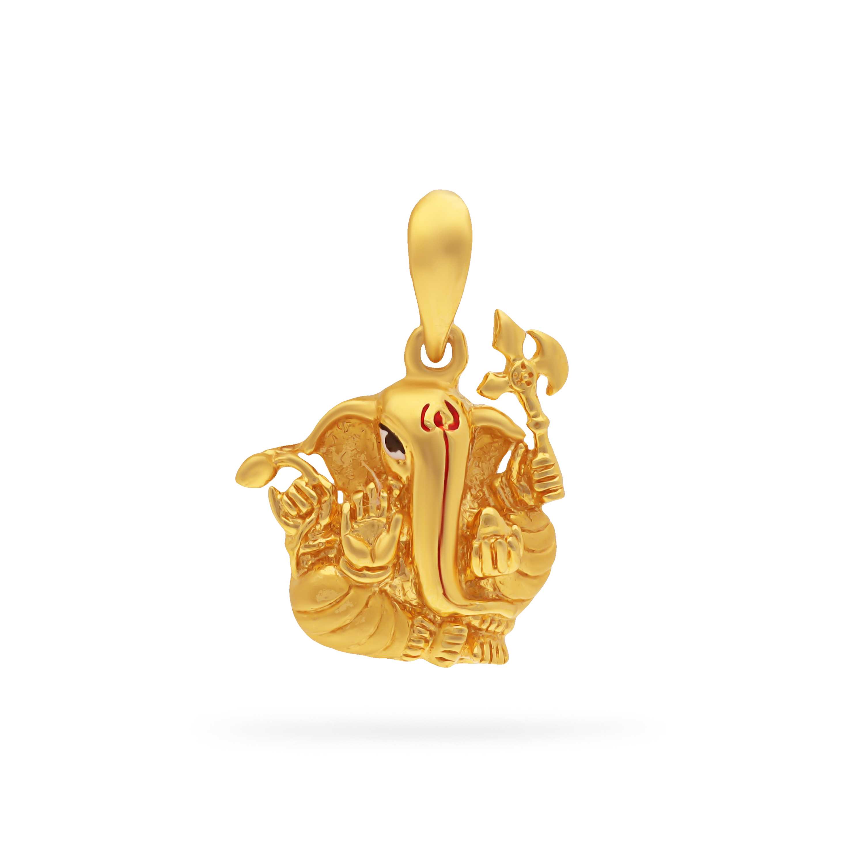 Divinely Crafted And Matte Finished Lord Ganesha 22KT Gold Locket