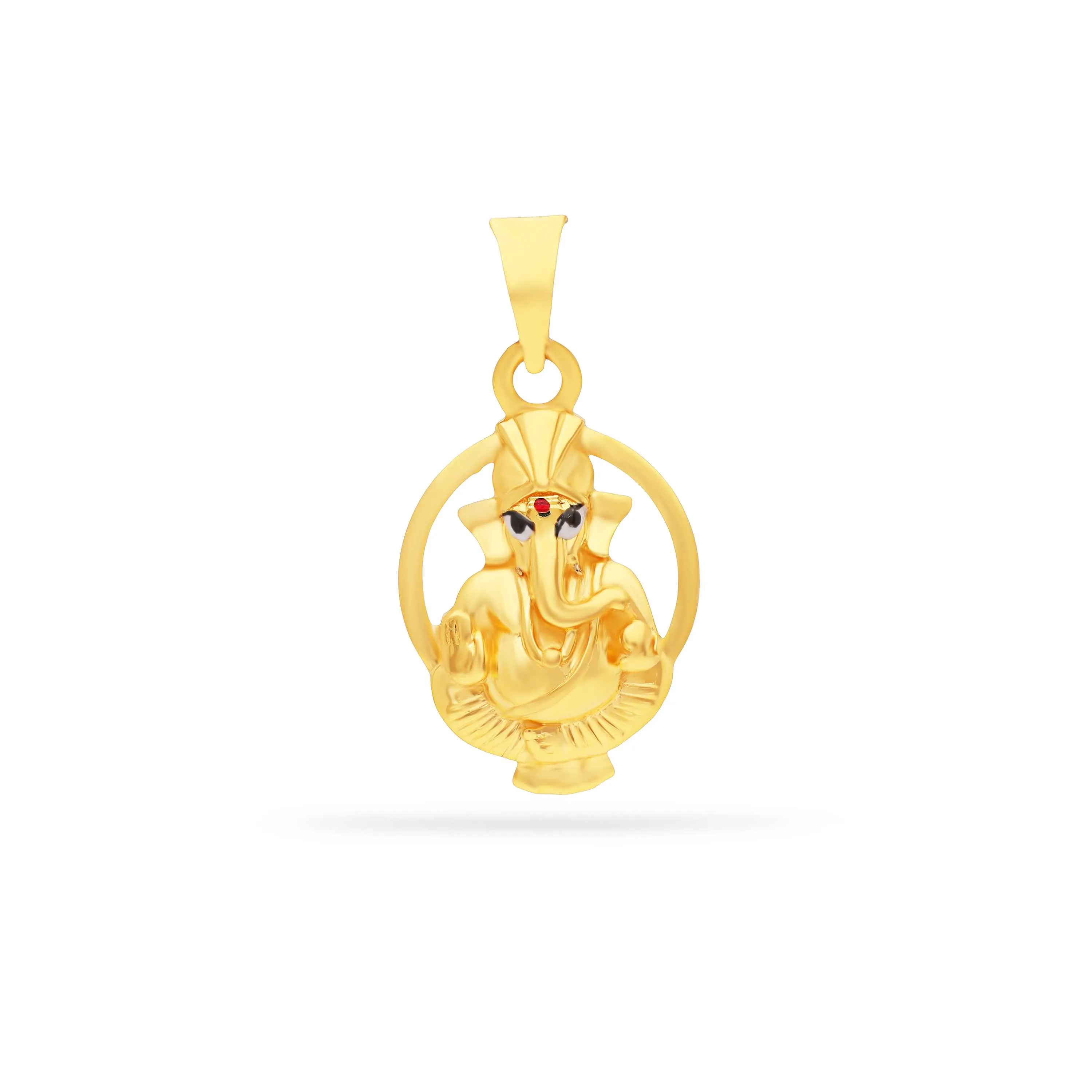 Classic Enamel Worked And Detailed 22KT Gold Ganesha Locket