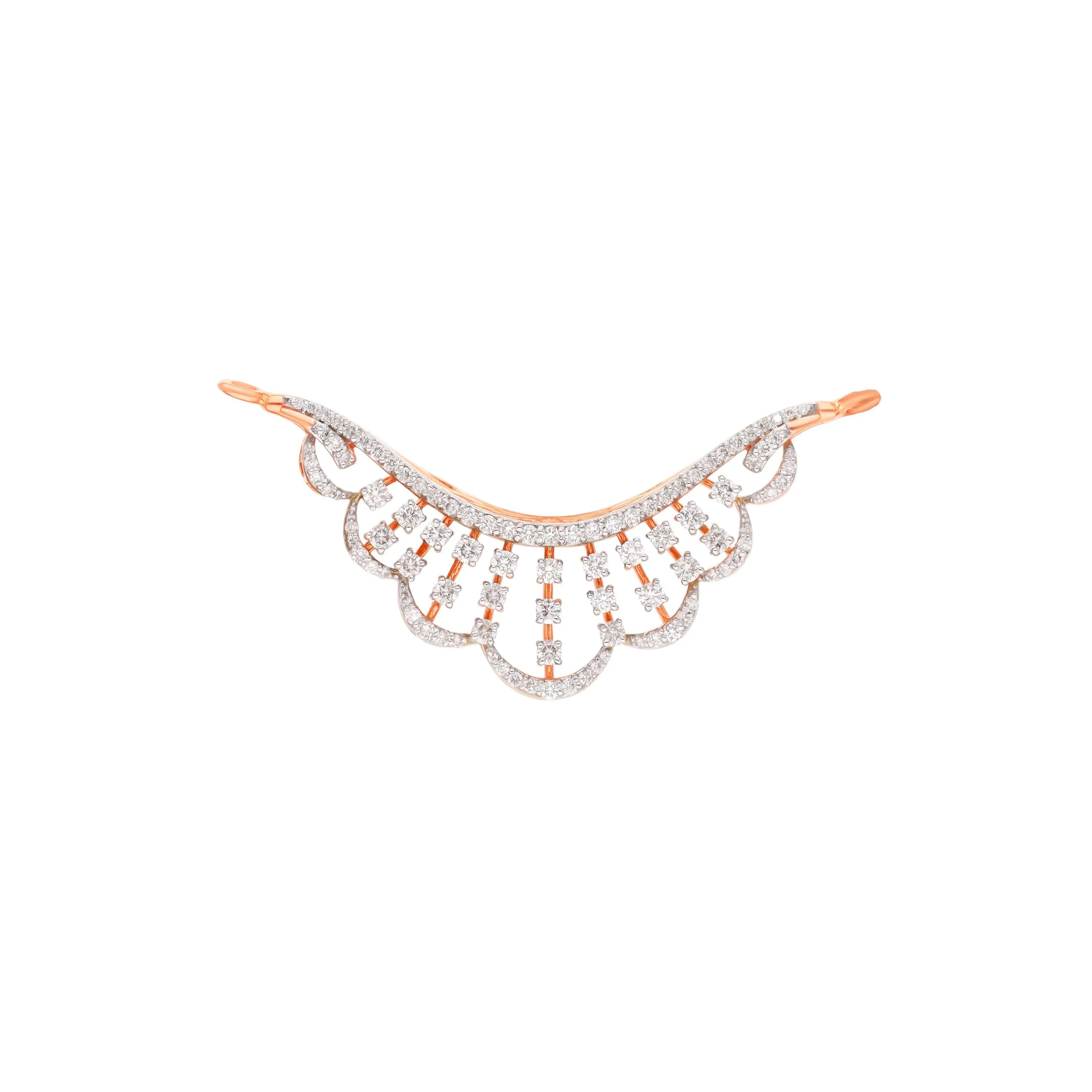 Finely Detailed And Diamond Studded 18KT Rose Gold Tanmaniya