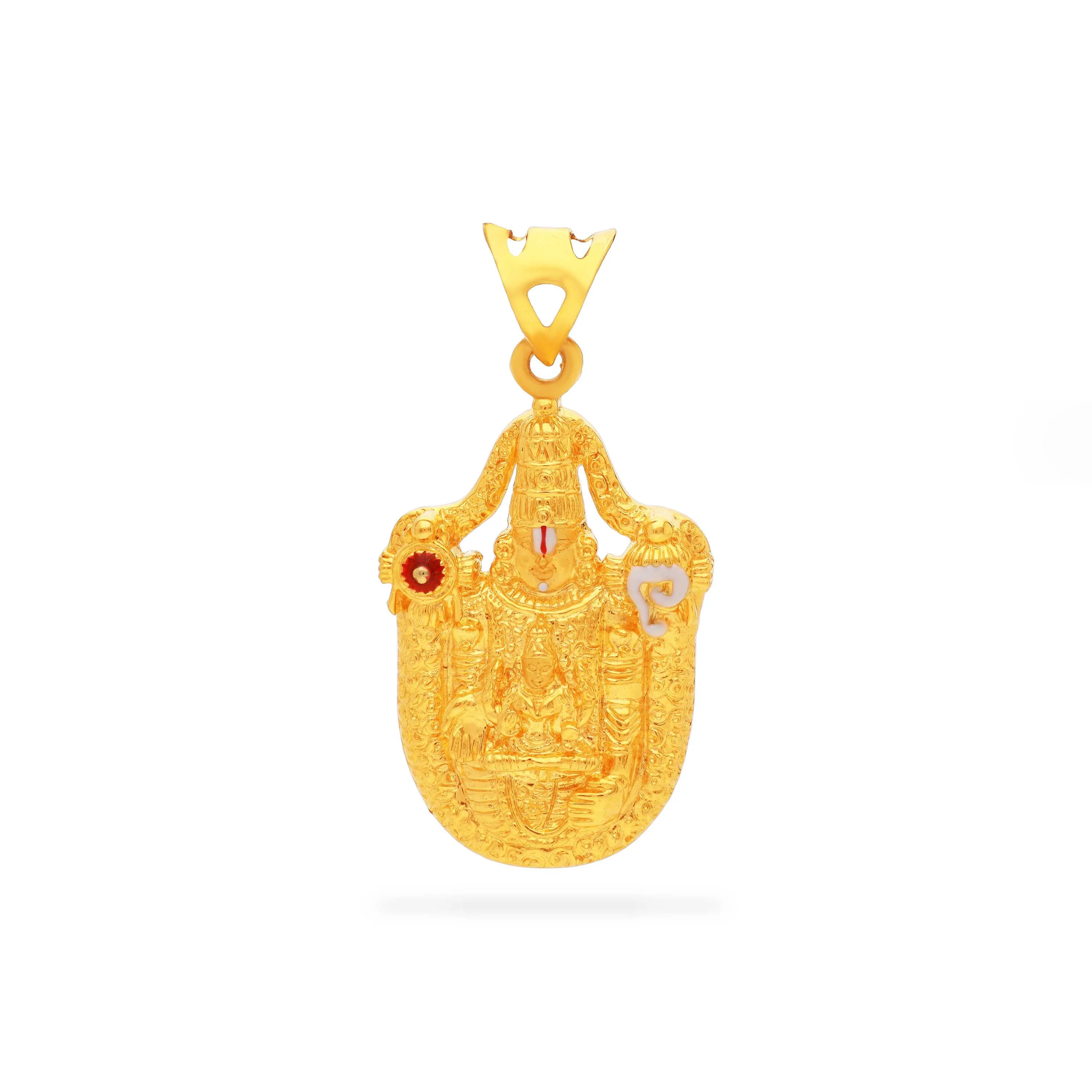 Divinely Detailed And Enamel Worked 22KT Gold Balaji Locket