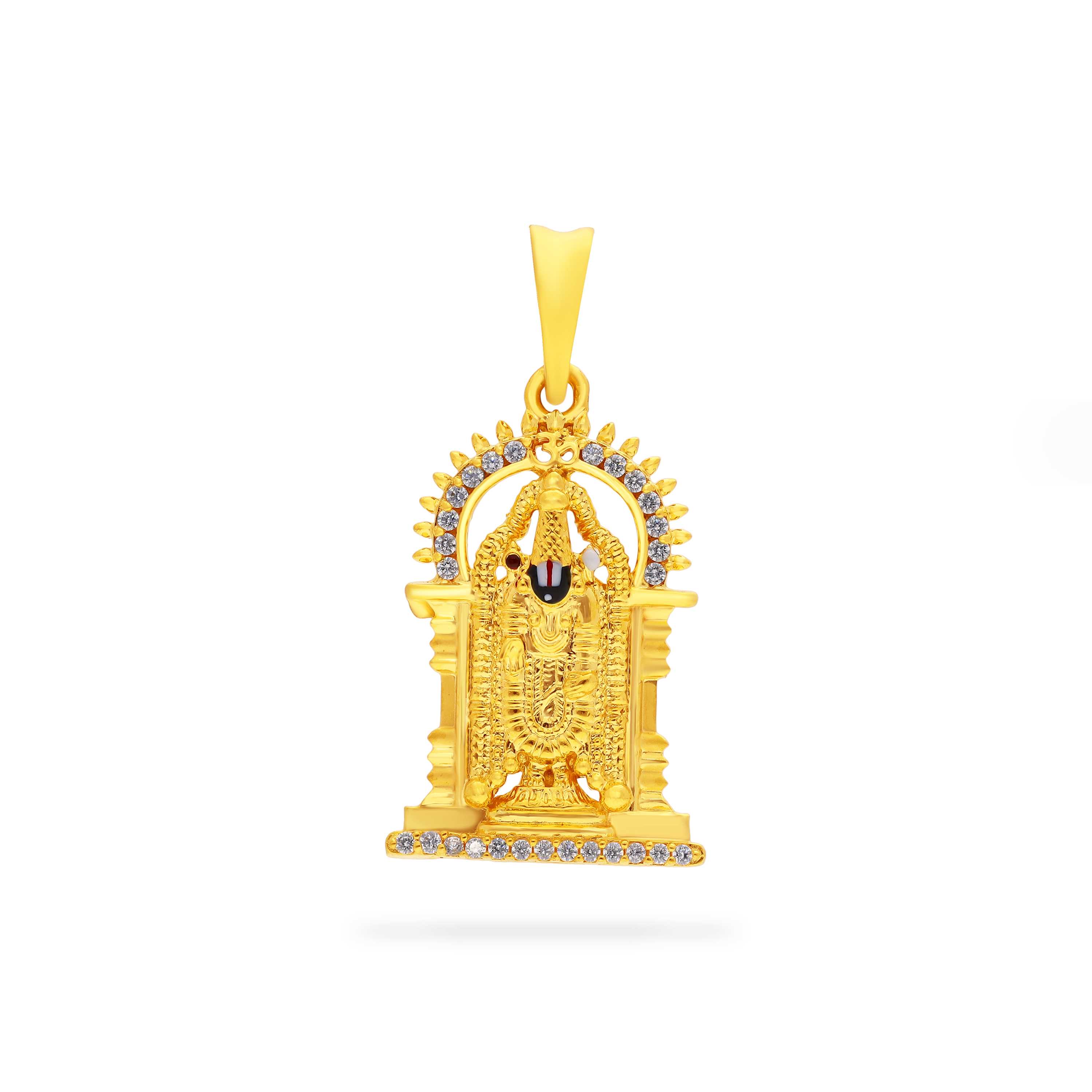 Divinely Detailed And Studded Lord Balaji 22KT Gold Locket