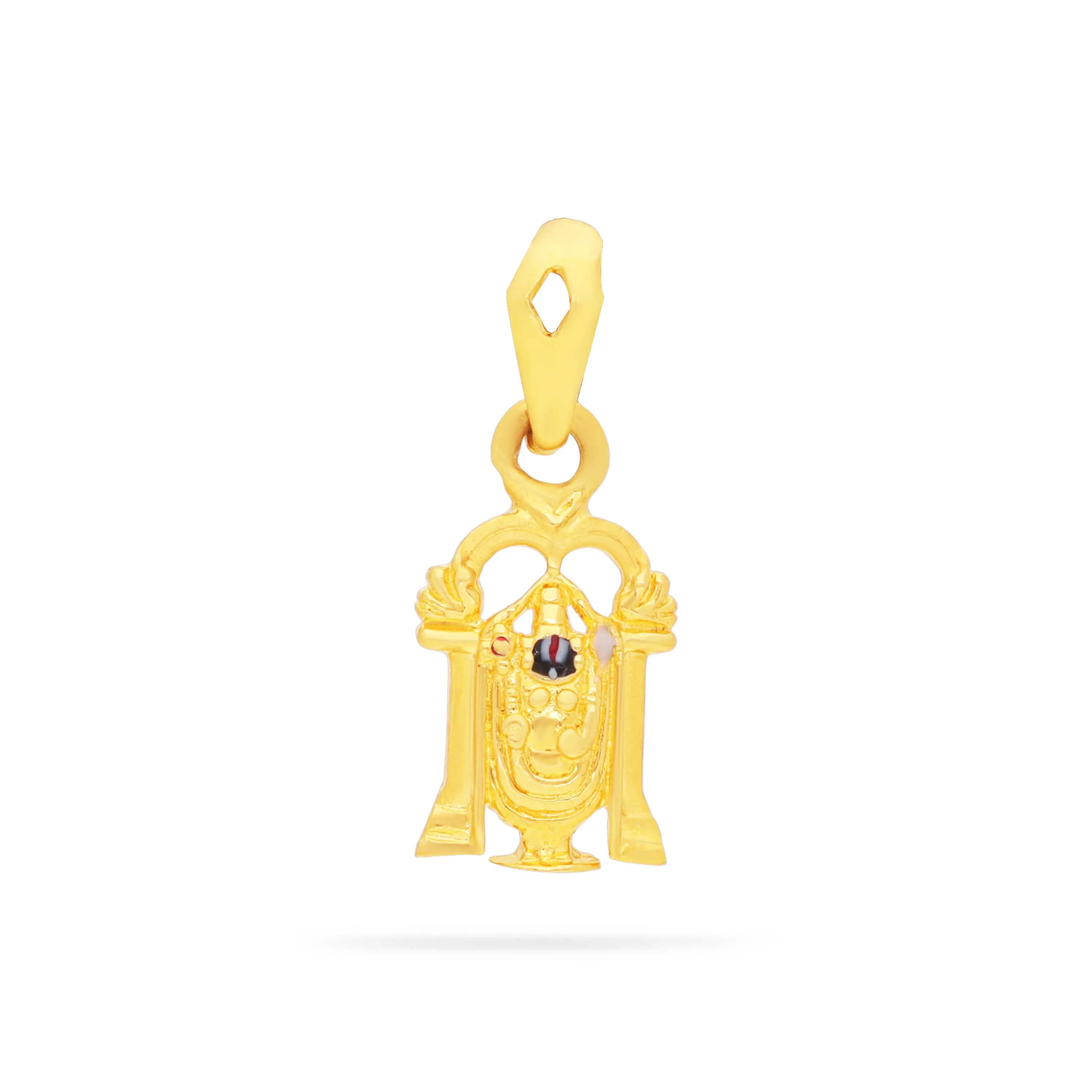 Divinely Detailed And Enamel Worked 22KT Gold Balaji Locket For Kids