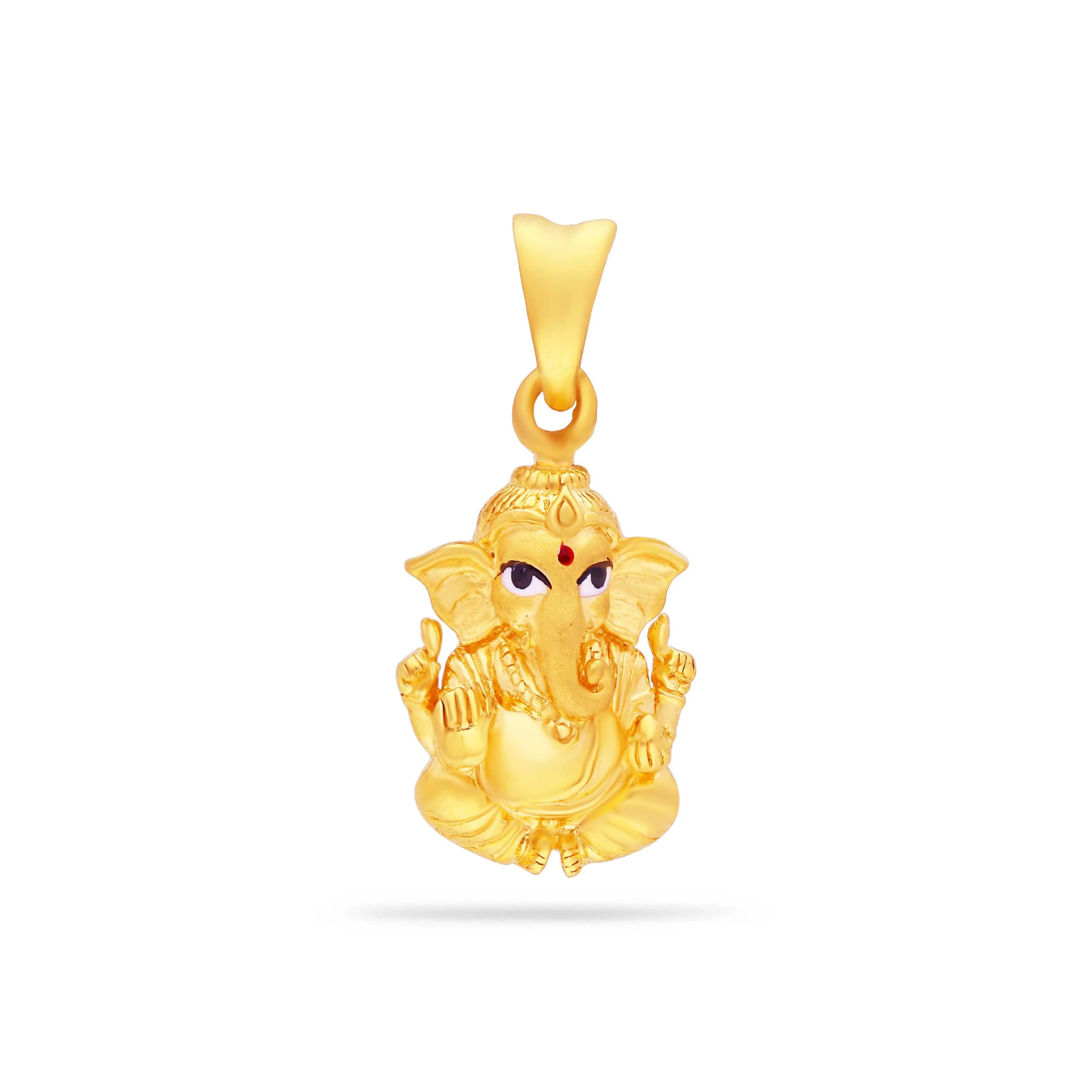 Classic Enamel Worked And Detailed 22KT Gold Ganesha Locket