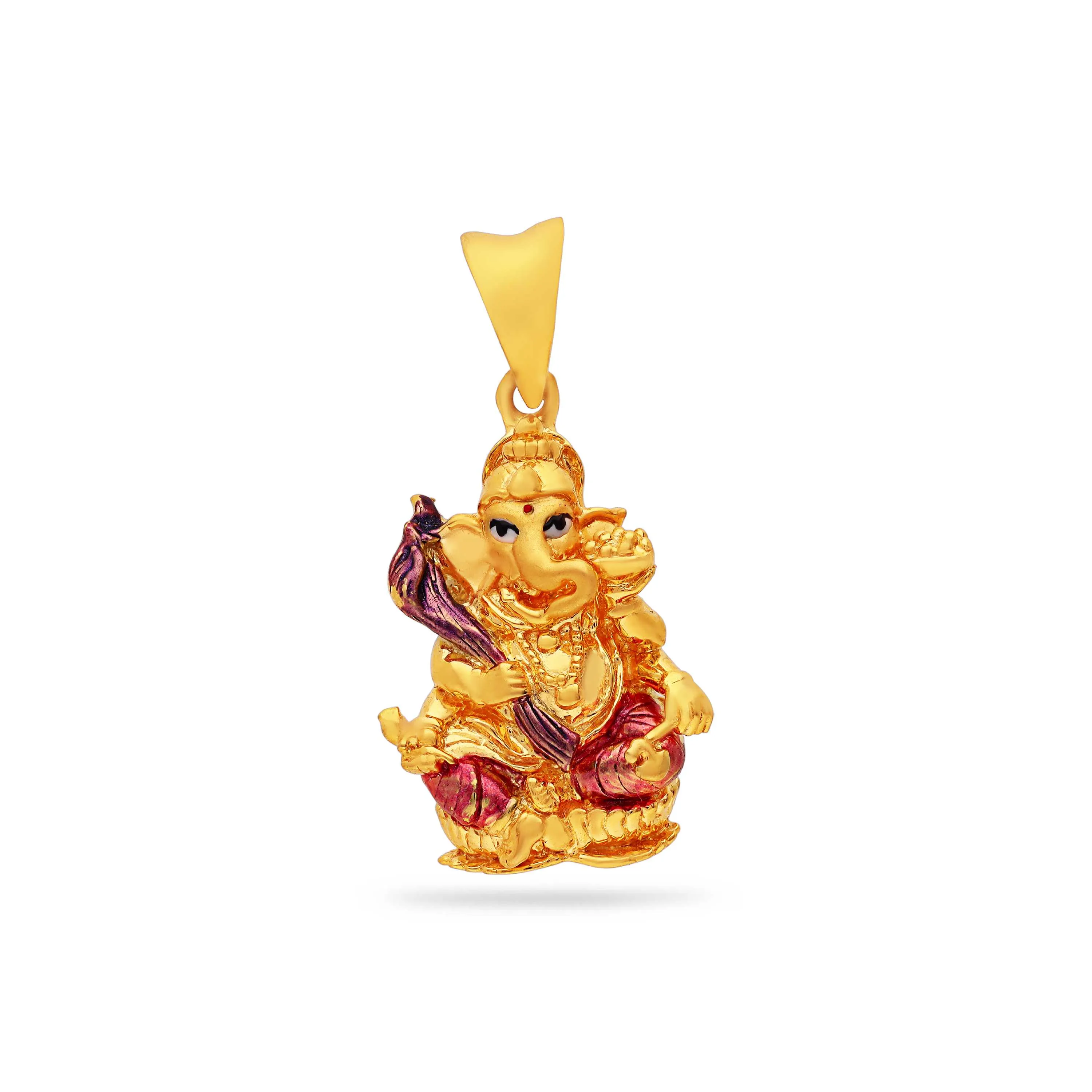 Divinely Detailed And Enamel Worked 22KT Gold Ganesha Locket