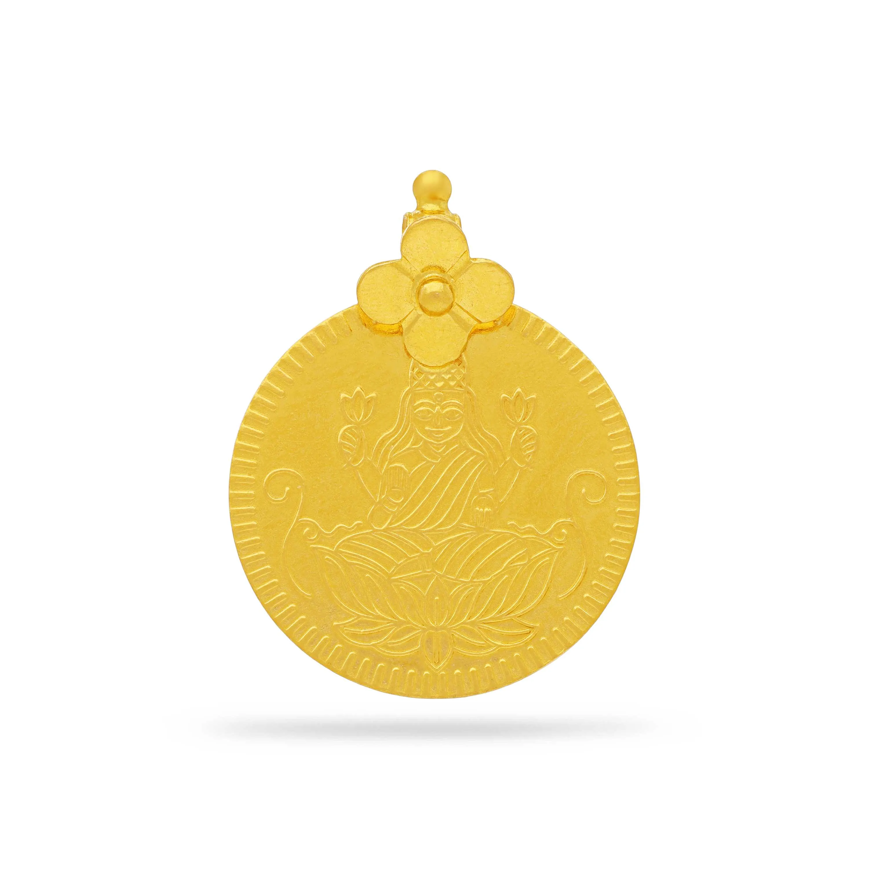 Traditionally Crafted And Detailed 22KT Gold Lakshmi Locket